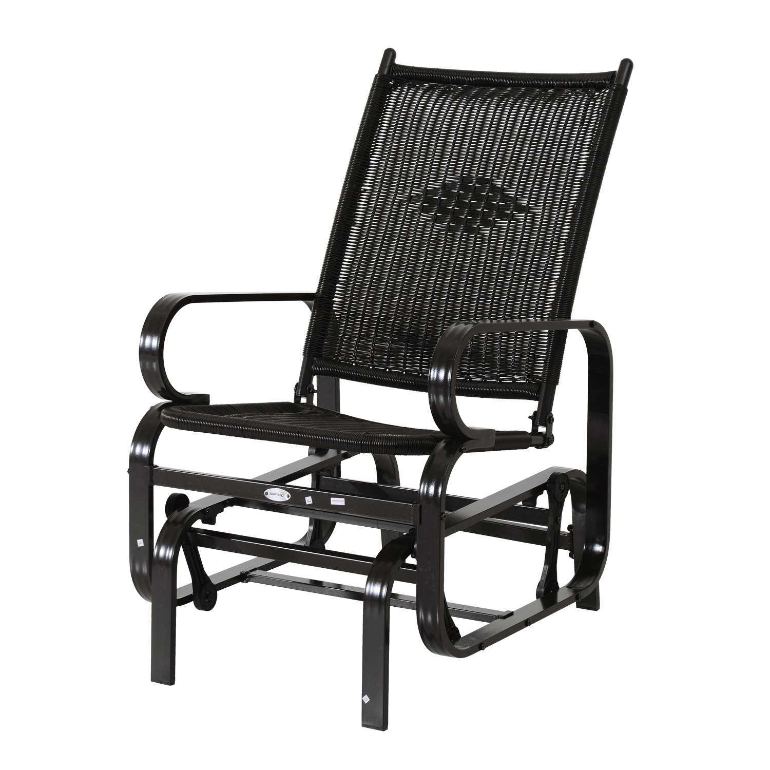 Buy Outsunny Rattan Glider Rocking Chair Single Seater Rocker Seat ...