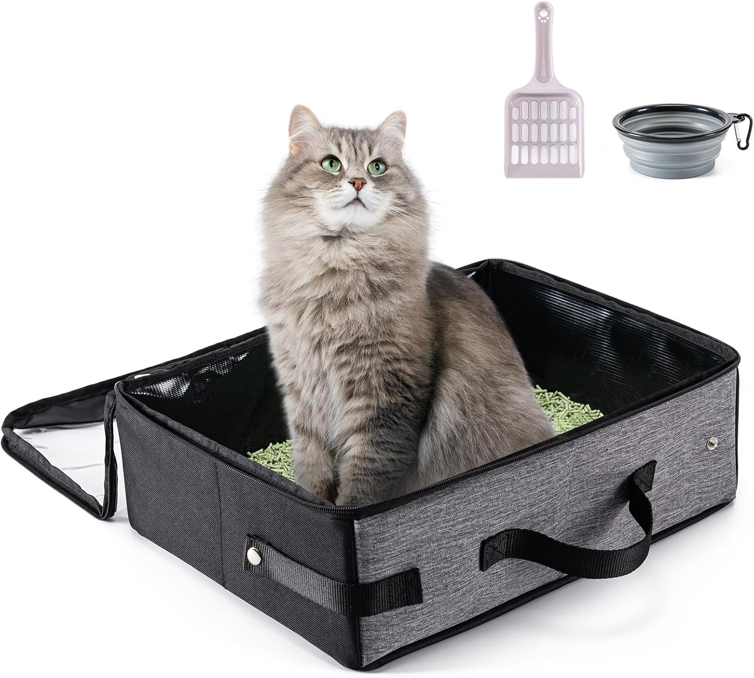Amazon.com: BABEYER Portable Cat Litter Box, Foldable Cat Litter Box ...