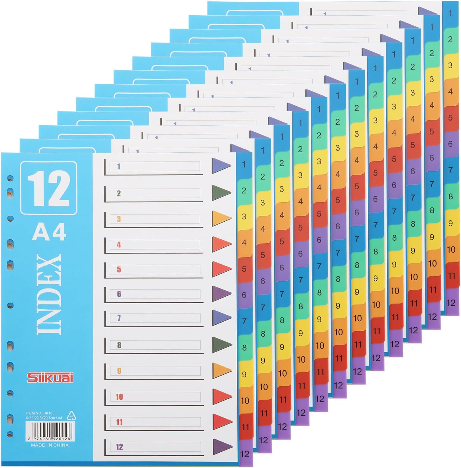 Candcamp A4 File Dividers, 7 Pack of 12 Part Dividers with Sticky Notes ...