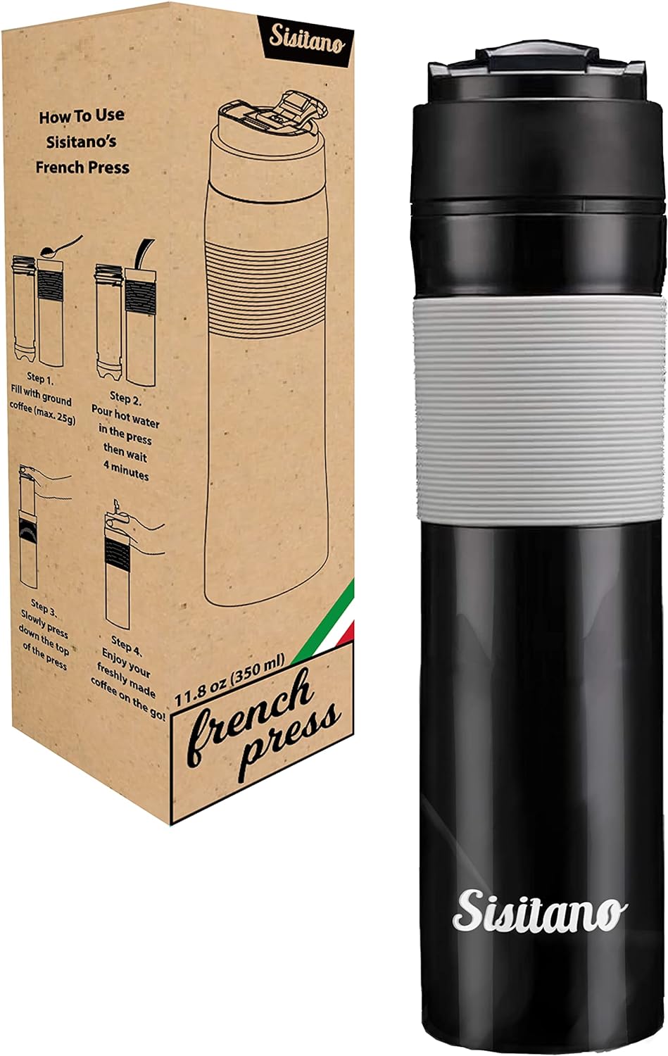 Portable French Press Coffee Maker - Vacuum Insulated Travel Mug - Hot ...
