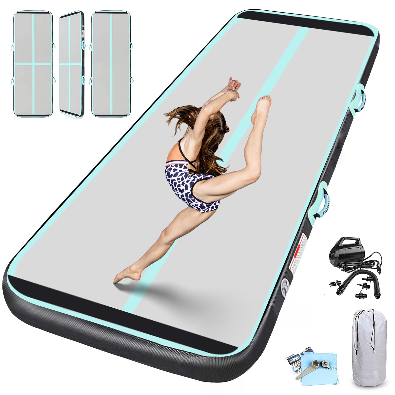 Snapklik.com : 16FT Inflatable Air Gymnastics Mat Gymnastics Track ...