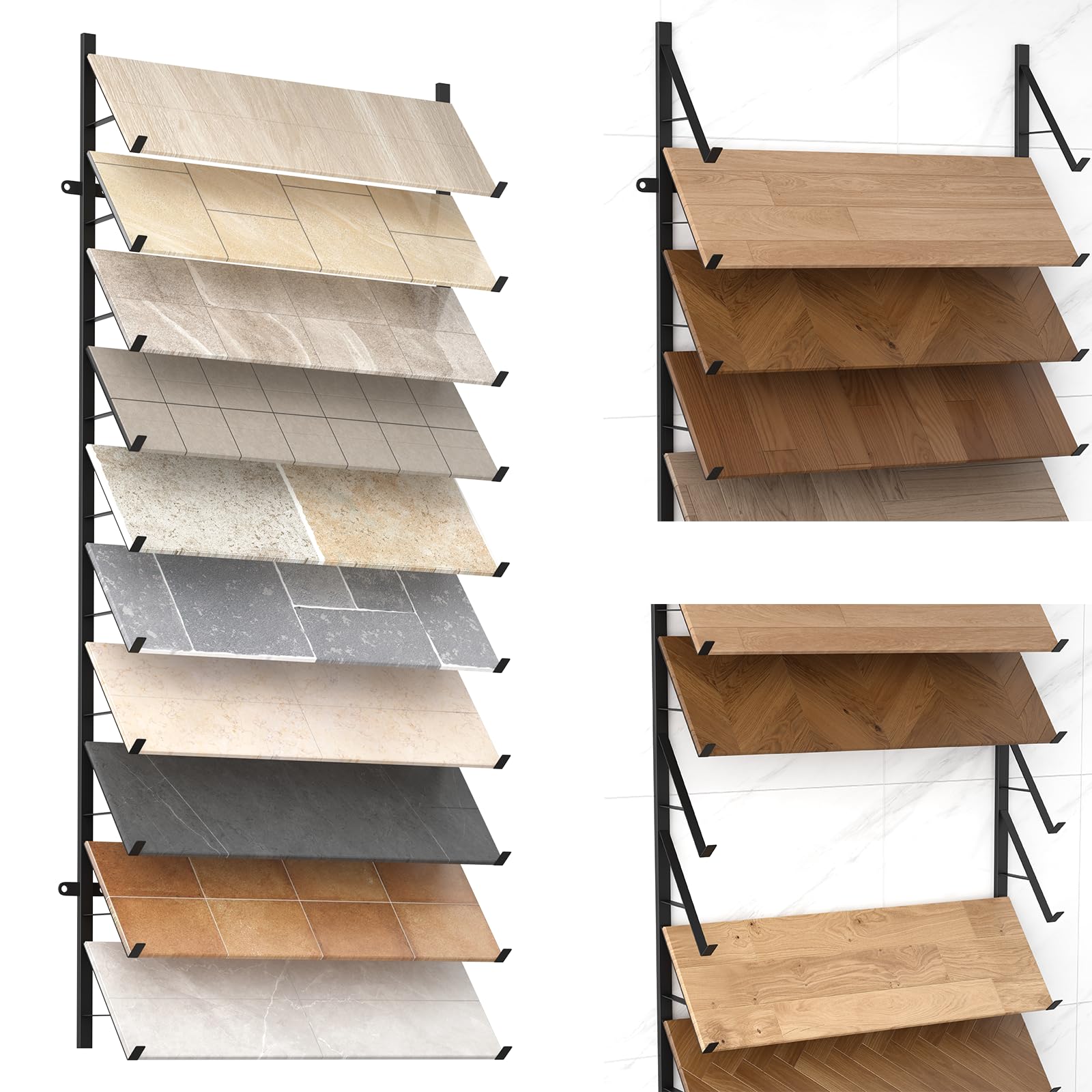 Tile Sample Display Stand, 10 Tier Tile Sample Display Rack, Wall Mount ...