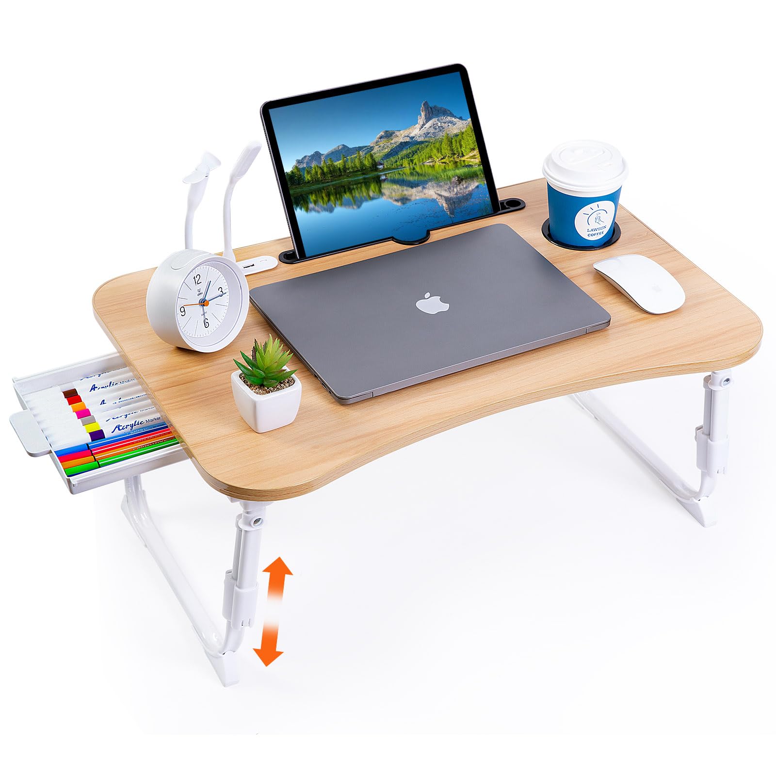 Amazon.com: Laptop Desk for Bed, Height Adjustable Laptop Bed Table ...