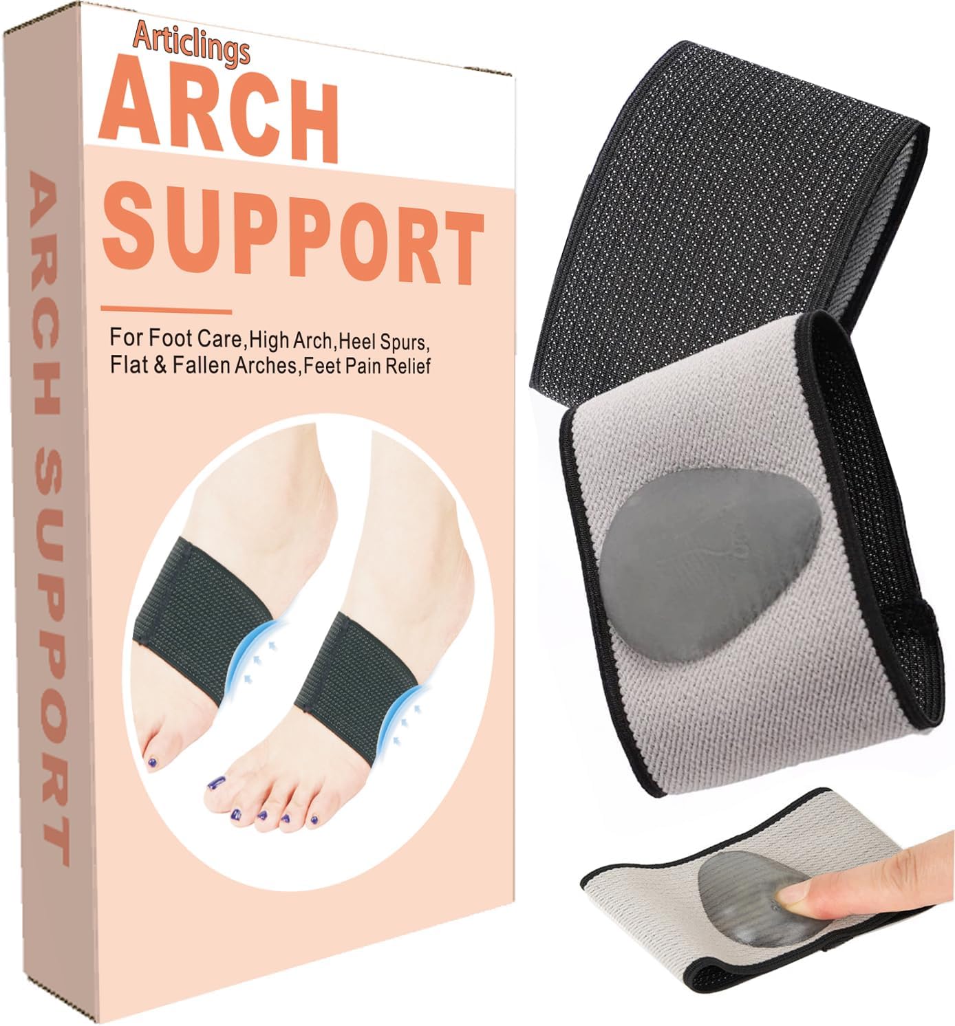 Amazon.com: Arch Support Bands Built-in Orthotics for Plantar Fasciitis ...