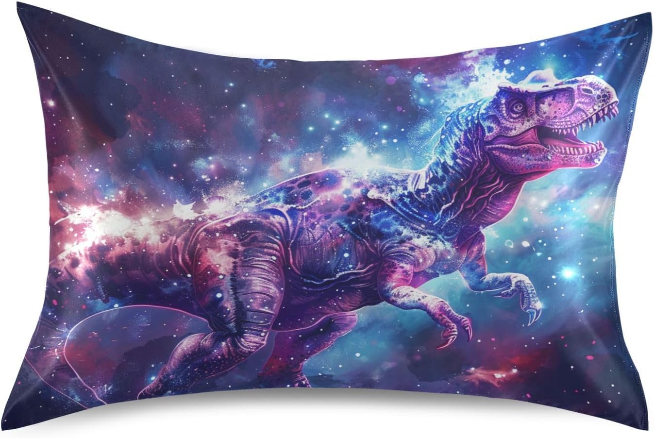 Amazon.com: FENOCHE Dinosaur T-rex Dino Nebula Satin Pillowcase Soft ...