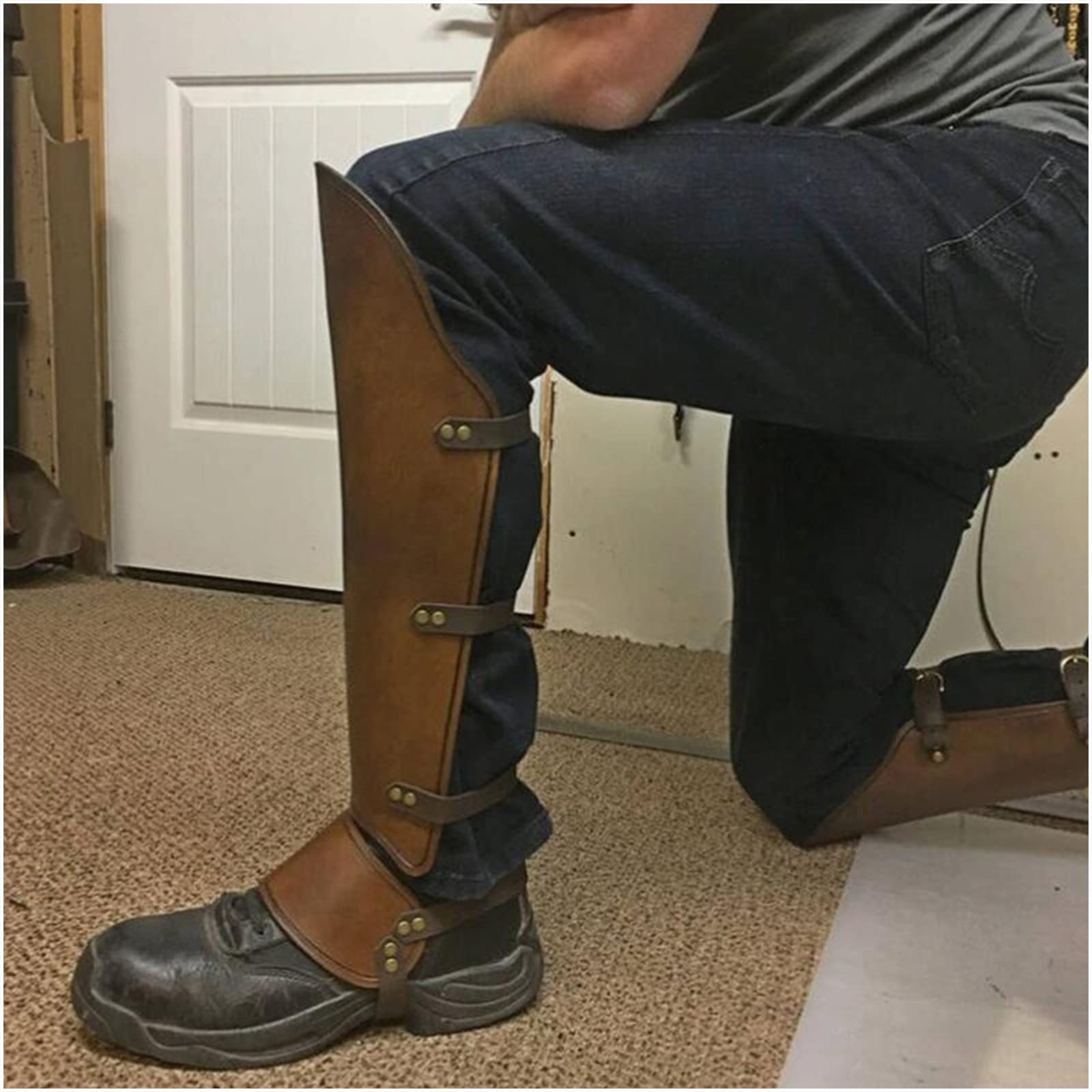 Buy Z&X Medieval Leather Leg Armor - Cosplay Armor Retro Half Chaps ...