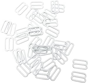 Bra Sliders, 100pcs White Metal Sliding Hook 3/4 inch 20mm ZQMALL for ...