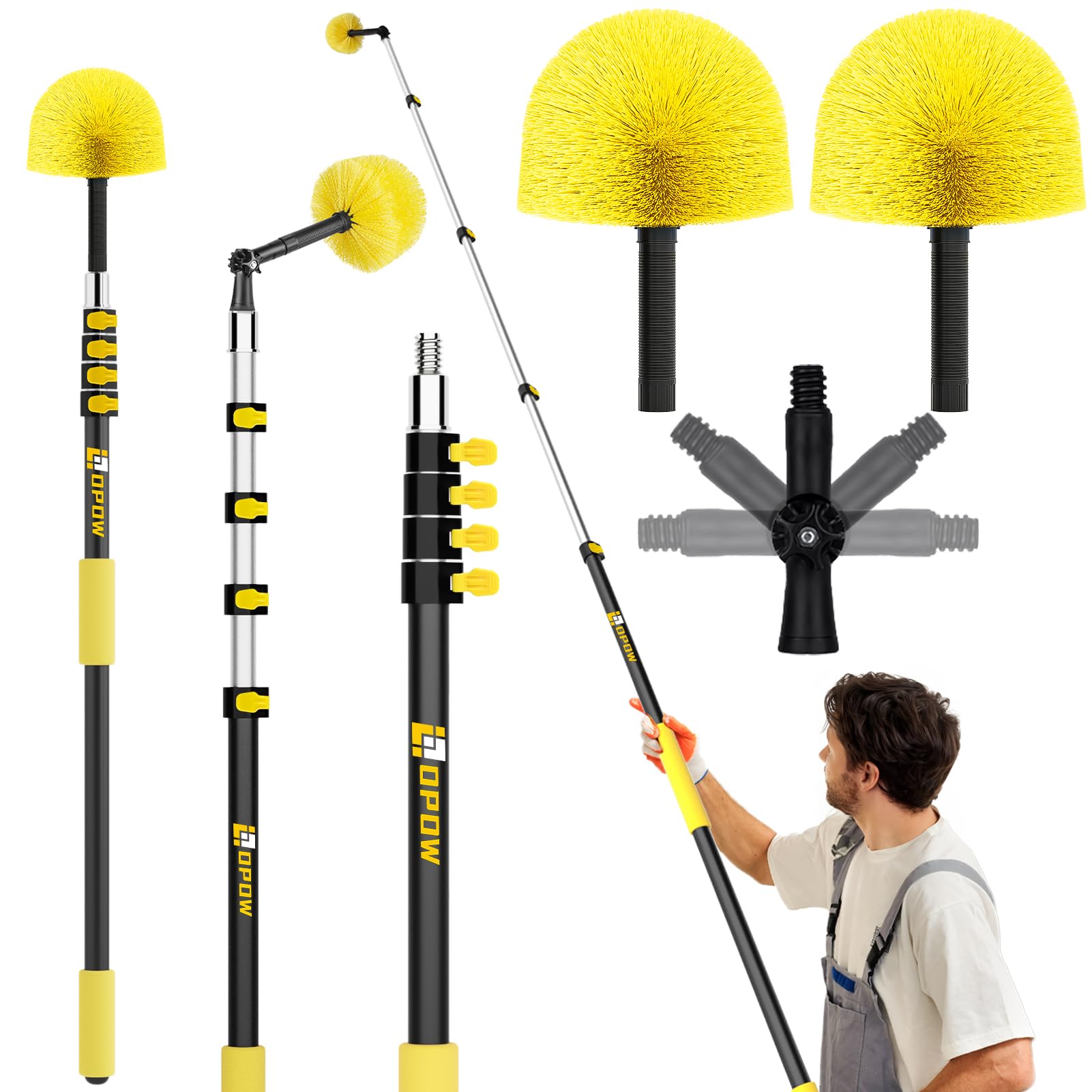 Amazon.com: 2 Cobweb Duster with 25 Ft Reach Extension Pole & Rotatable ...