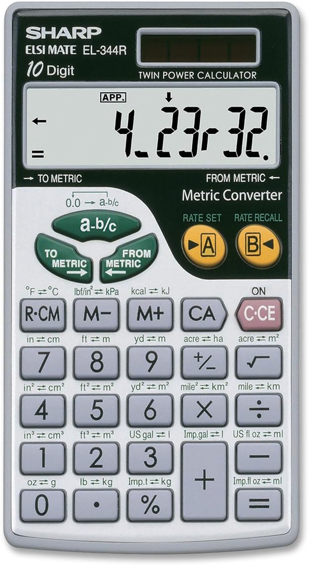 Sharp el-344rb Pocket Calculator (Pocket, Scientific Calculator, 10 ...