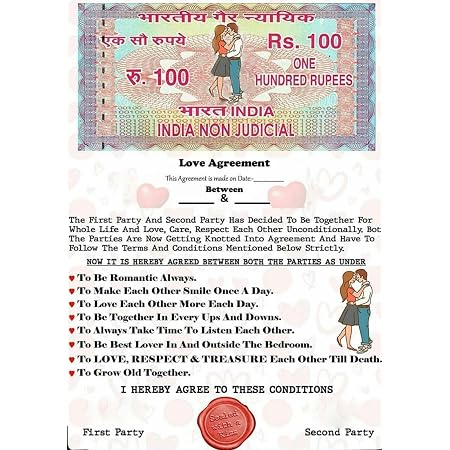 Love Agreement Certificate/Love Contract Agreement for Boyfriend ...