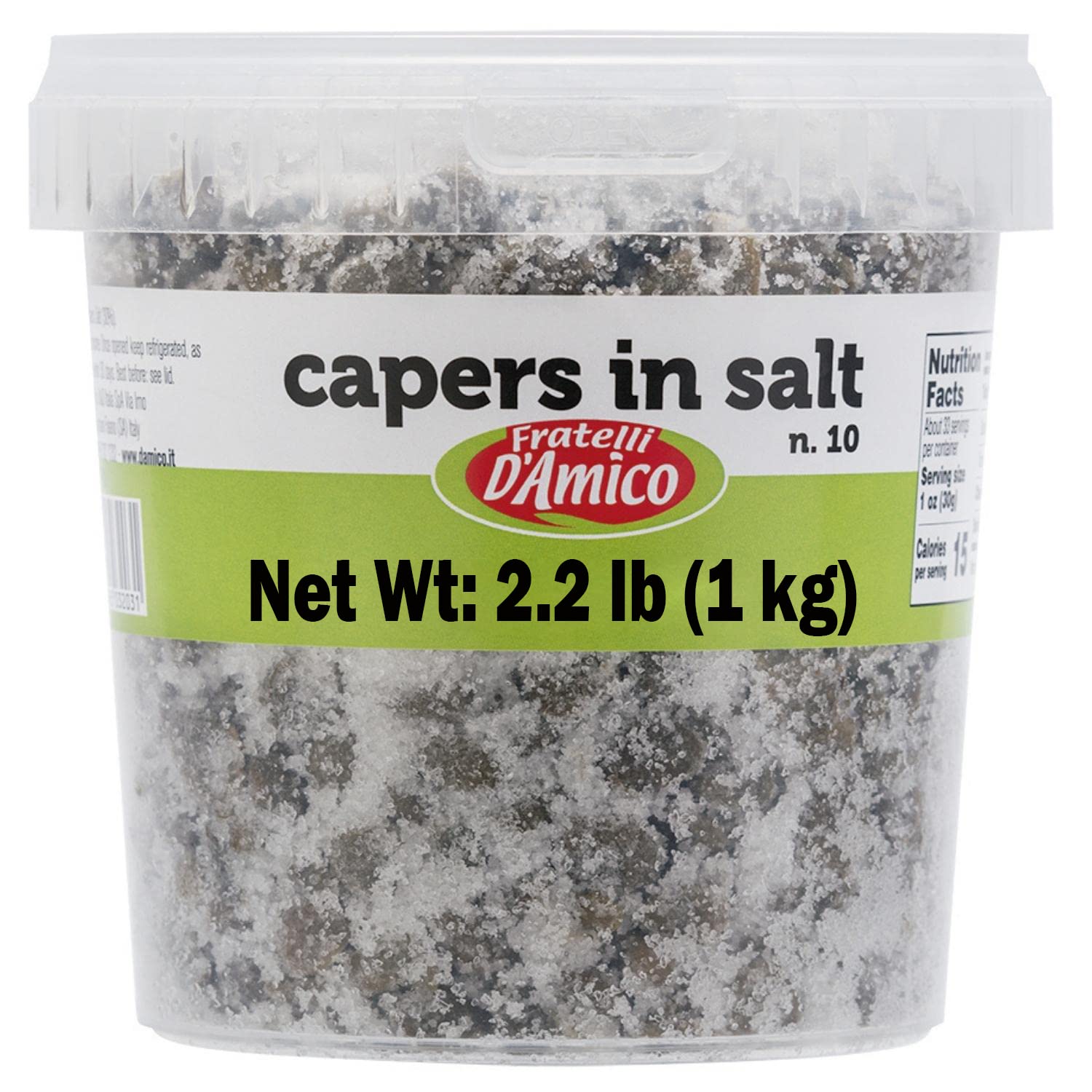 Amazon.com : FRATELLI D'AMICO Capers in Salt, Size #10, Italian Salted ...