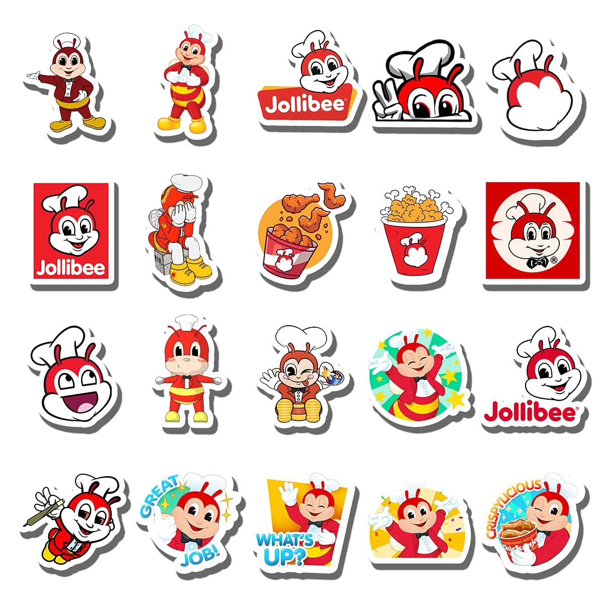 20 Pcs Stickers Pack Jollibee Aesthetic Vinyl Colorful Waterproof For ...