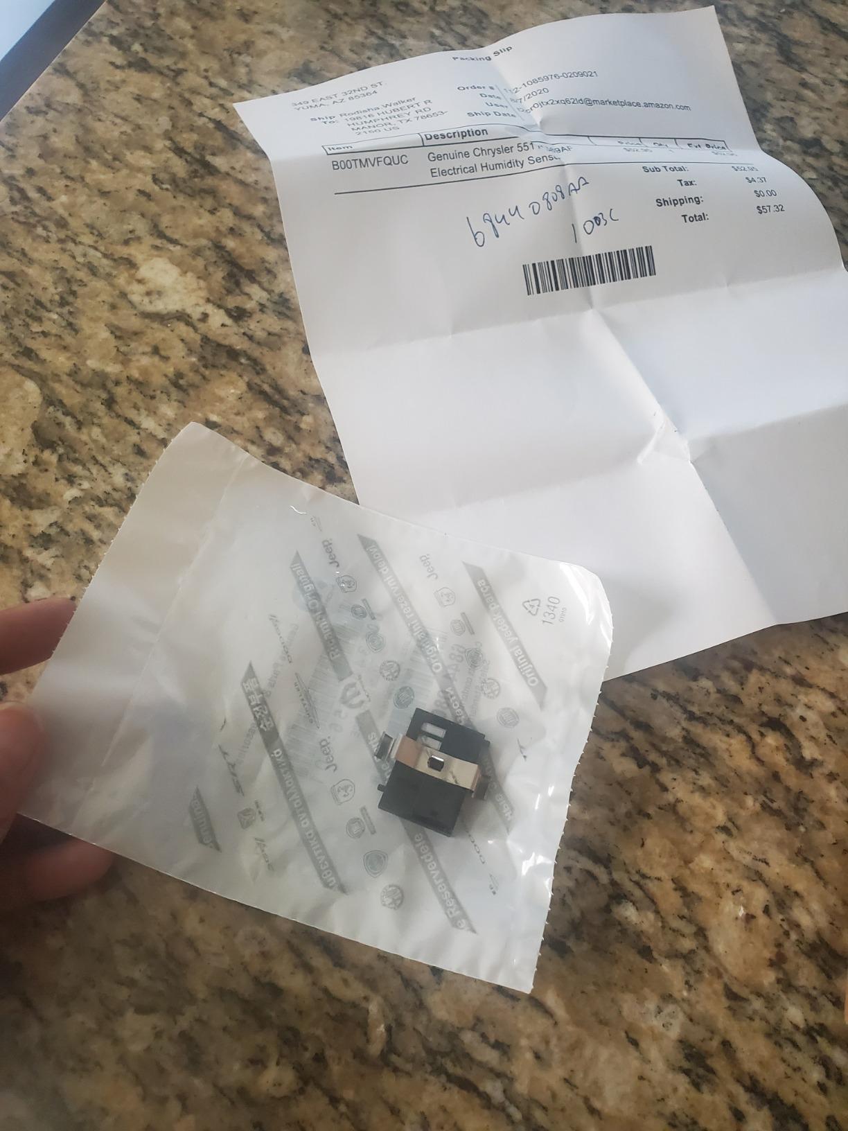 Amazon.com: Genuine Chrysler 55111389AF Electrical Humidity Sensor ...