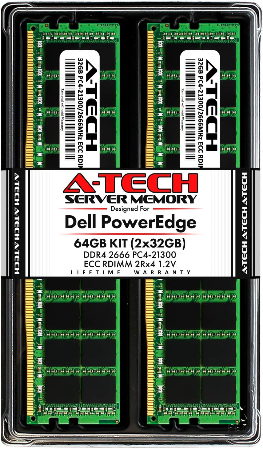 A-Tech 64GB (2x32GB) Memory for Dell PowerEdge R440, T440, R540, R640 ...