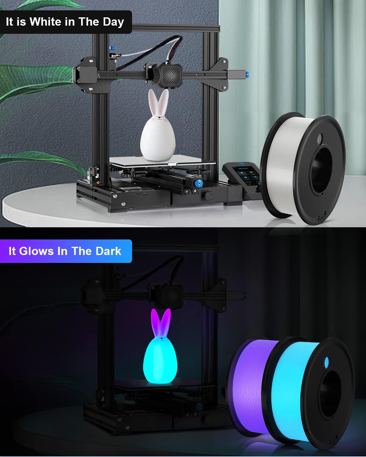Review Haosegd 3D Printer Filament PLA Glow in The Dark 1.75mm 3-D ...