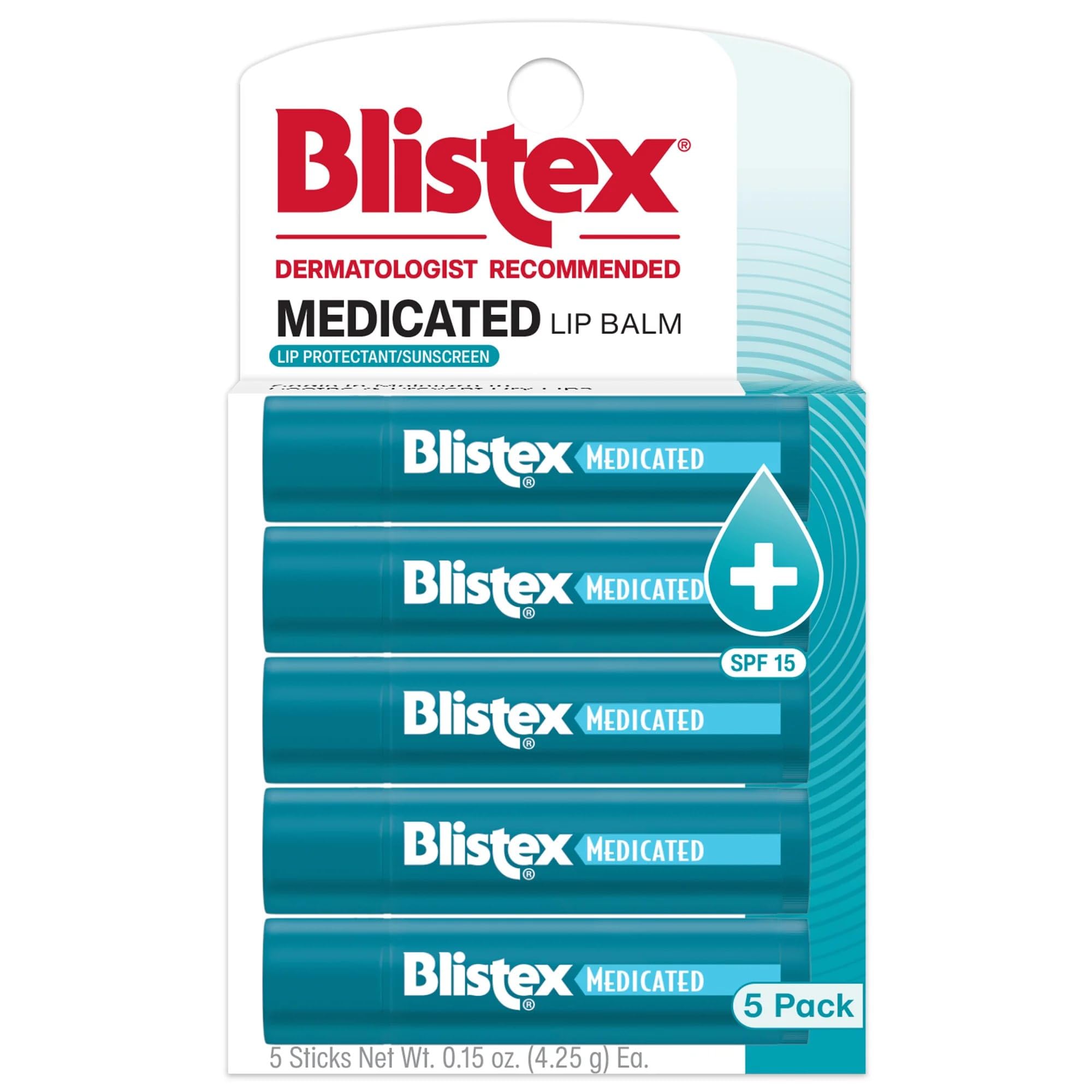 Amazon.com : Blistex Medicated Lip Balm, 5 Count, 0.15 Ounce Each ...