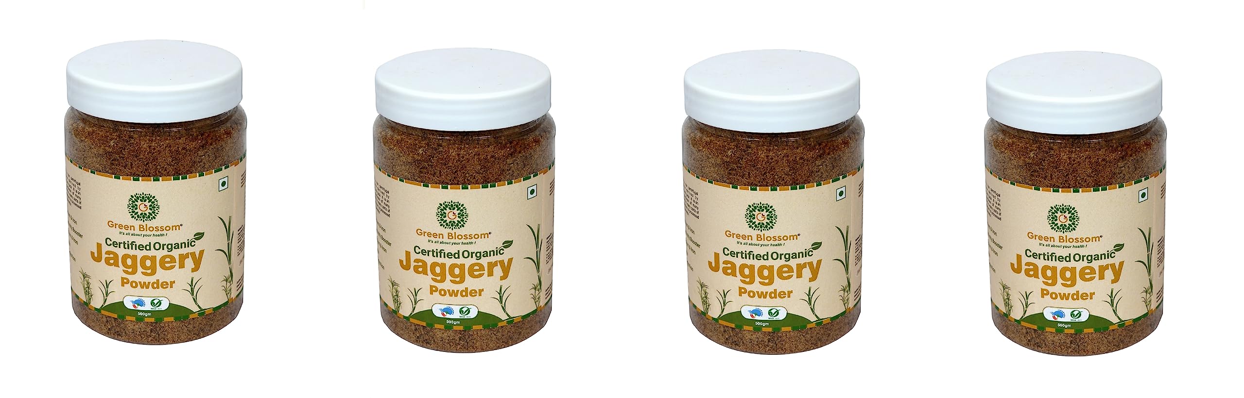 Green Blossom Organic Jaggery Powder - 2Kg (500g, Pack of 4) - Pure I ...