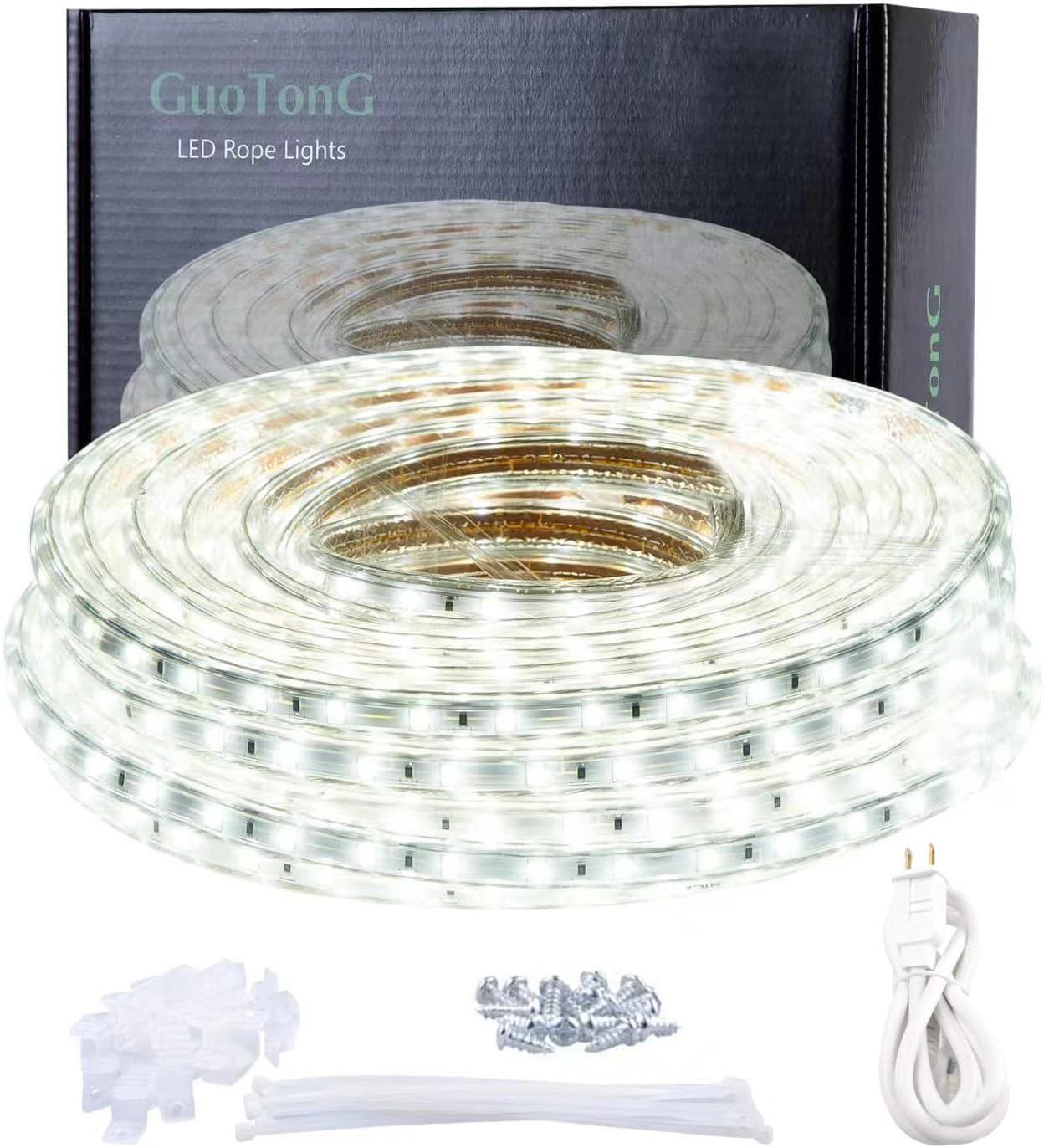 Amazon.com : GUOTONG 50ft LED Light Strip kit,Waterproof, 6000K ...