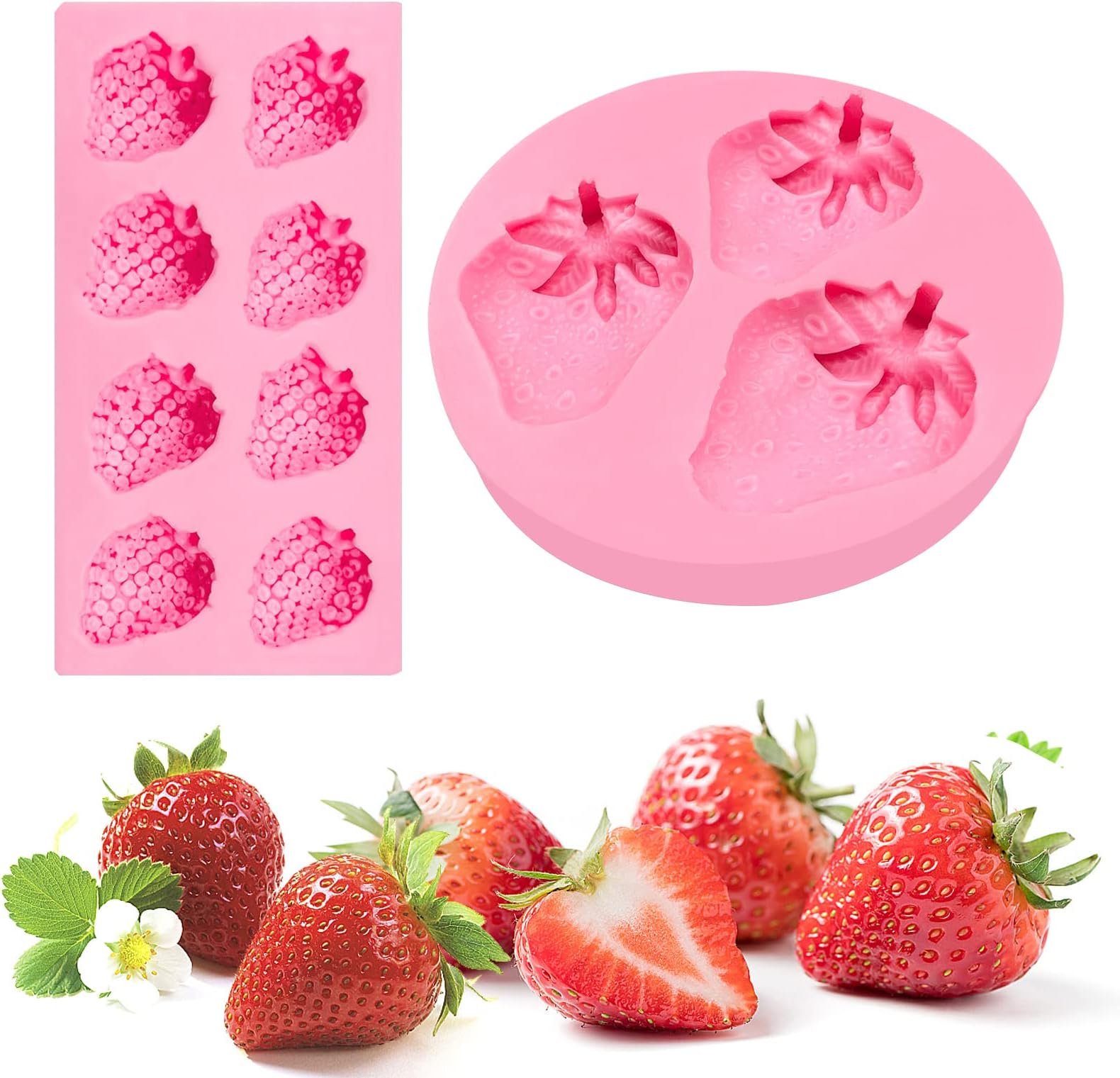 Amazon.com: 3D Strawberry Silicone Mold Soap Sugar Fondant Molds DIY ...