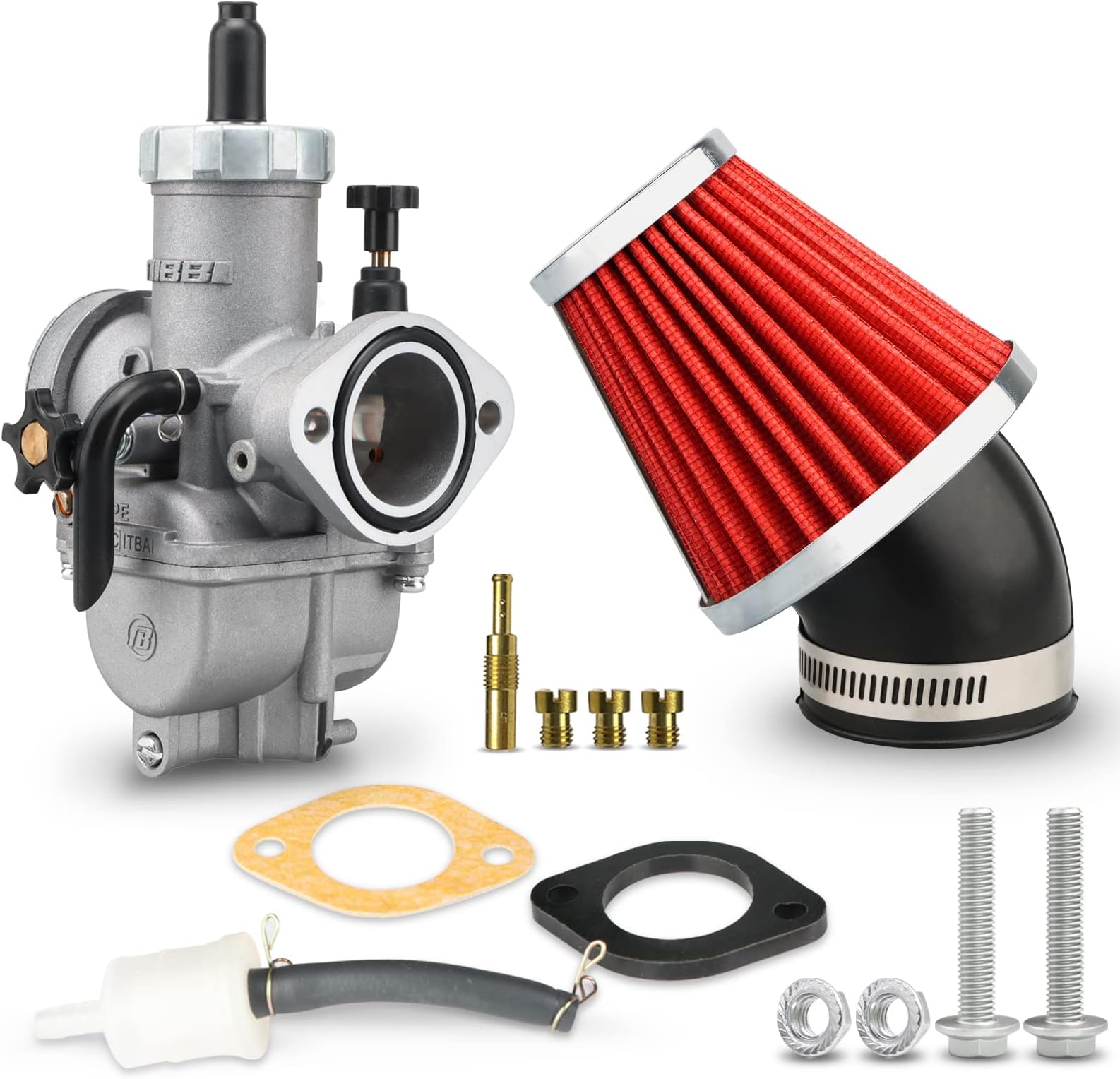 Amazon.com: NIBBI PE26 Carburetor with 48mm Air Filters Kit,Upgrade ...