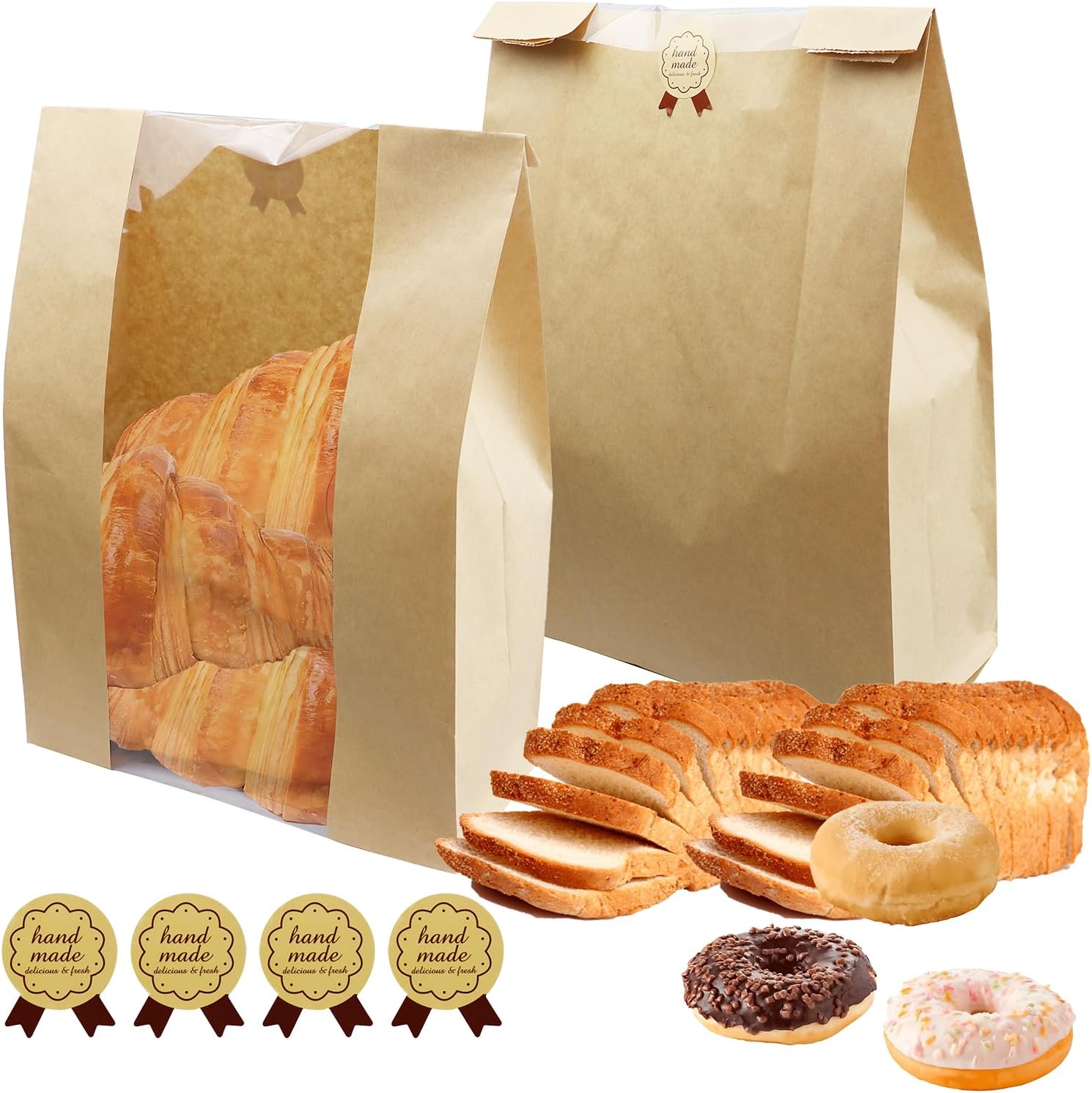 Amazon.com: Bntyok 60 Pcs Bread Bags for Homemade Bread 13.7''x8.2''x3 ...