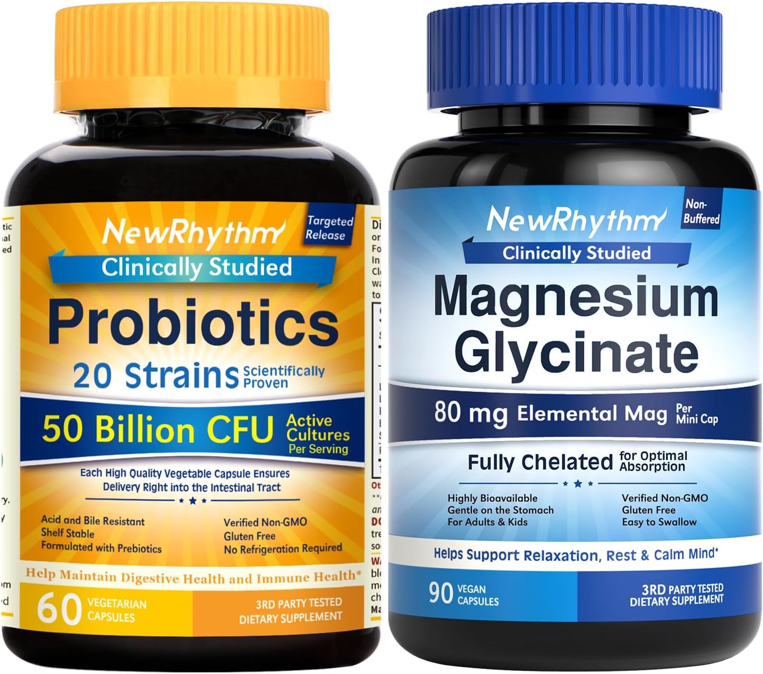 Amazon.com: NewRhythm Gut-Brain Duo, Probiotics 50 Billion CFU ...