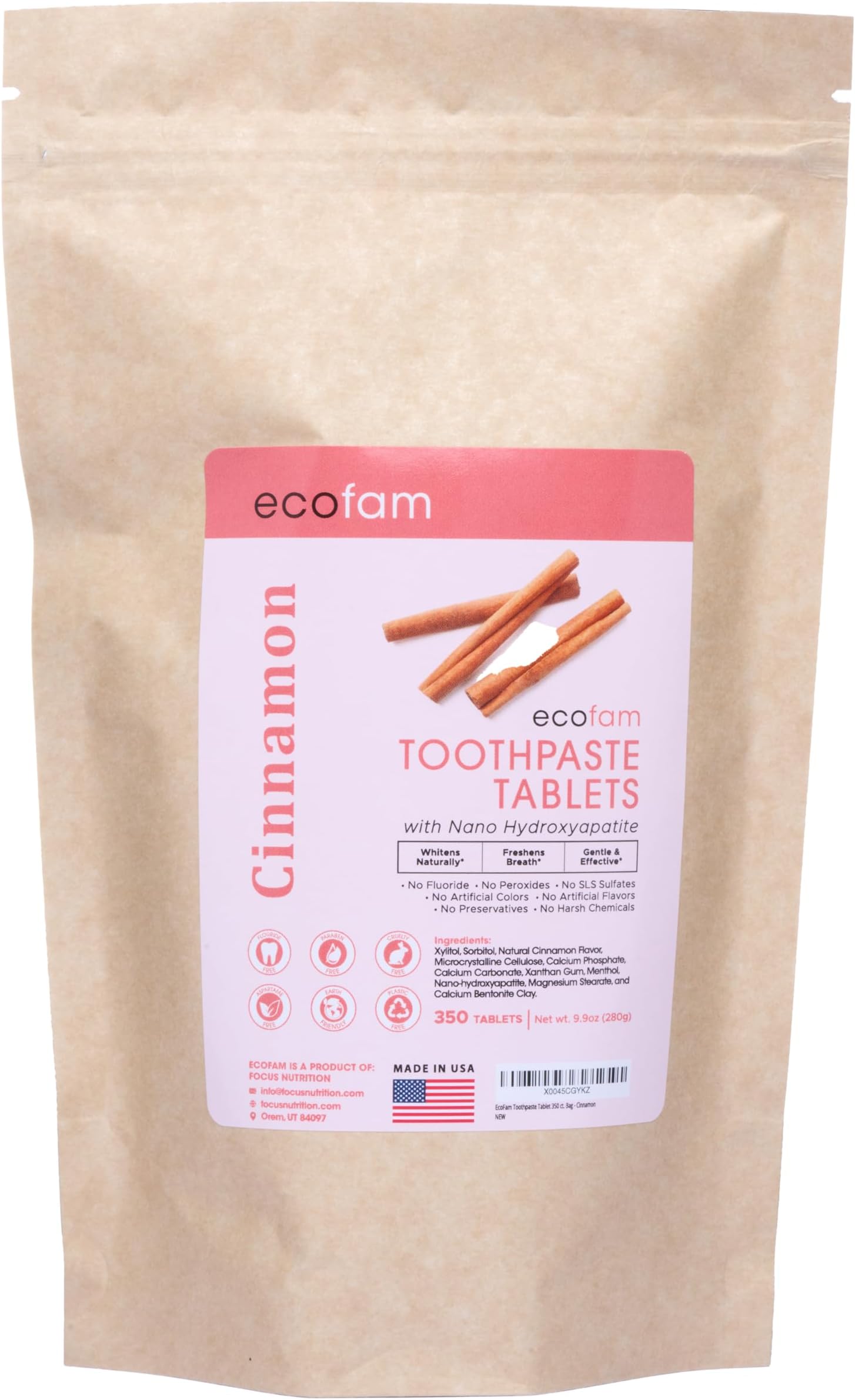 Amazon.com: Ecofam Toothpaste Tablets – Cinnamon | Chewable Toothpaste Tablets for Fresh Breath ...