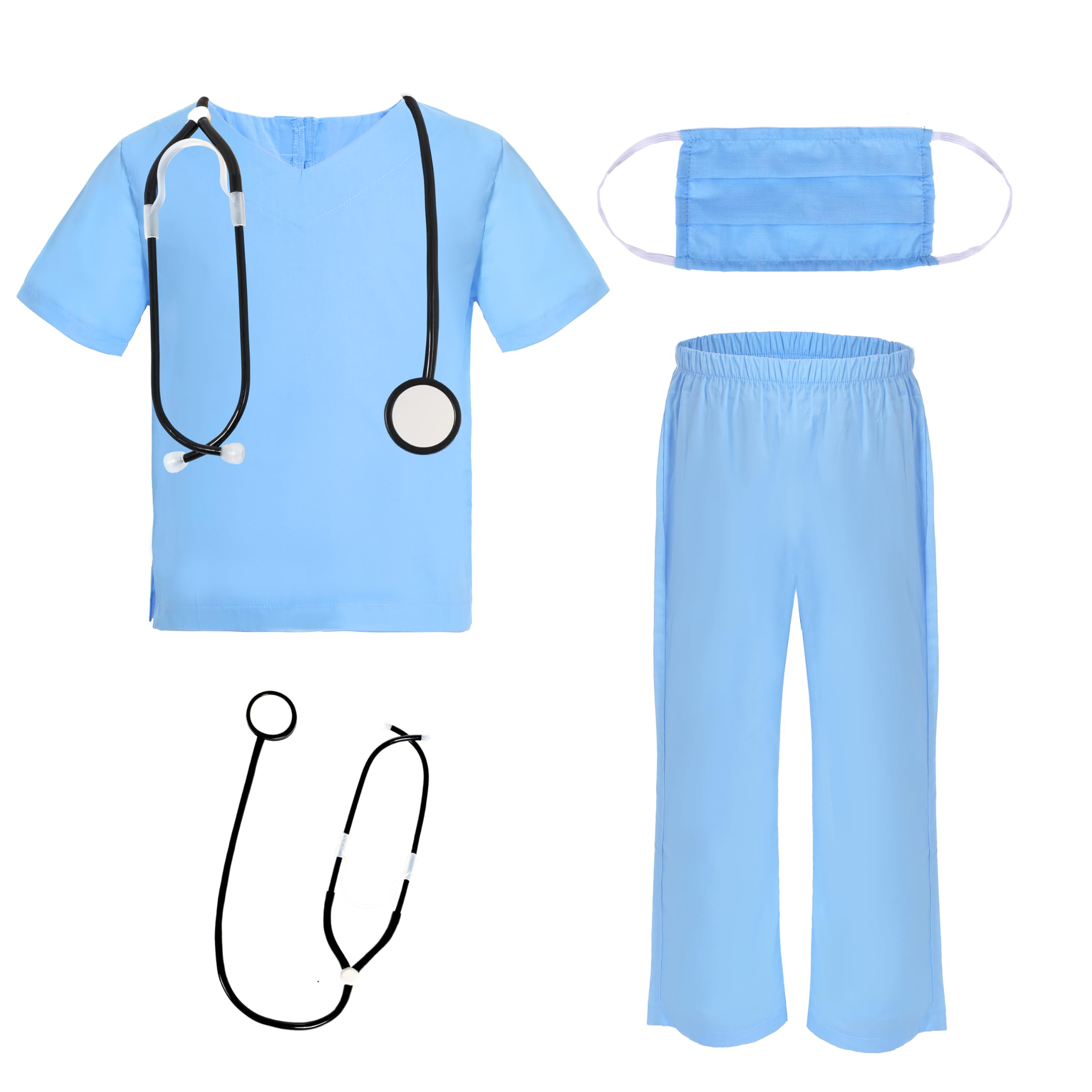 Snapklik.com : Wizland Blue Cotton Scrubs For Boys & Girls - Doctor ...