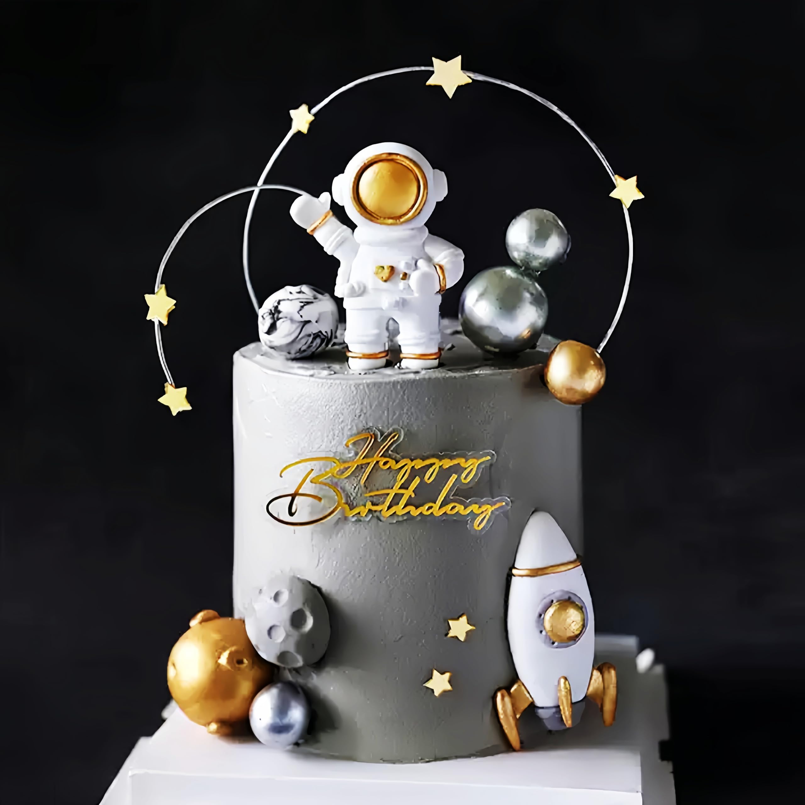 Amazon.com: Space Cake Toppers Space Theme Cake Decorations Outer Space ...