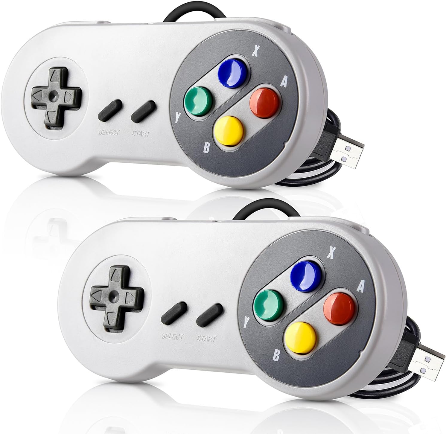 Amazon.com: KIWITATA 2 Pack Retro SNES Controllers for PC/Mac/Linux ...