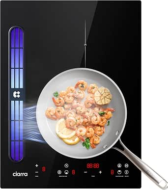 CIARRA ONE Induktionskochfeld mit Dunstabzug Kochfeldabzug 39 cm breit ...