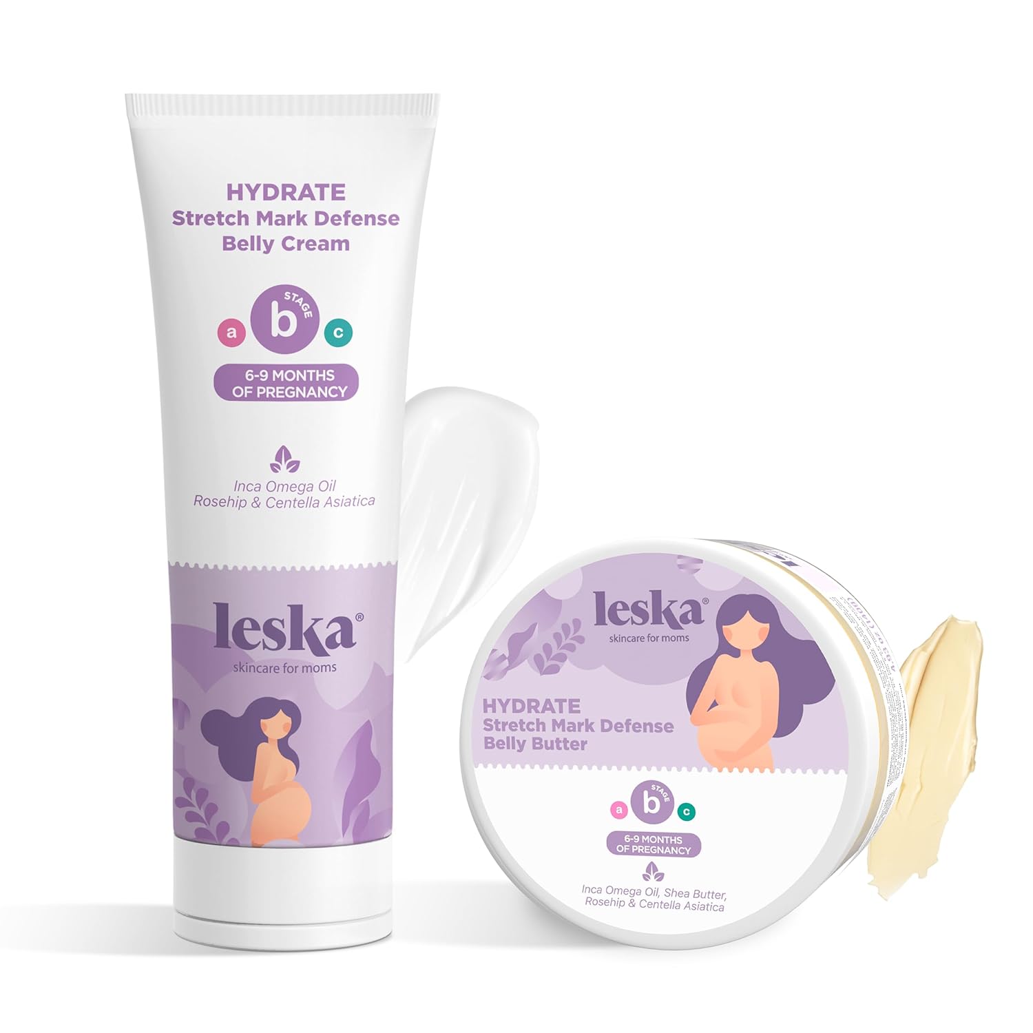 Amazon.com : Leska Maternity Cream 2-Pack | STAGE B: HYDRATE Stretch ...