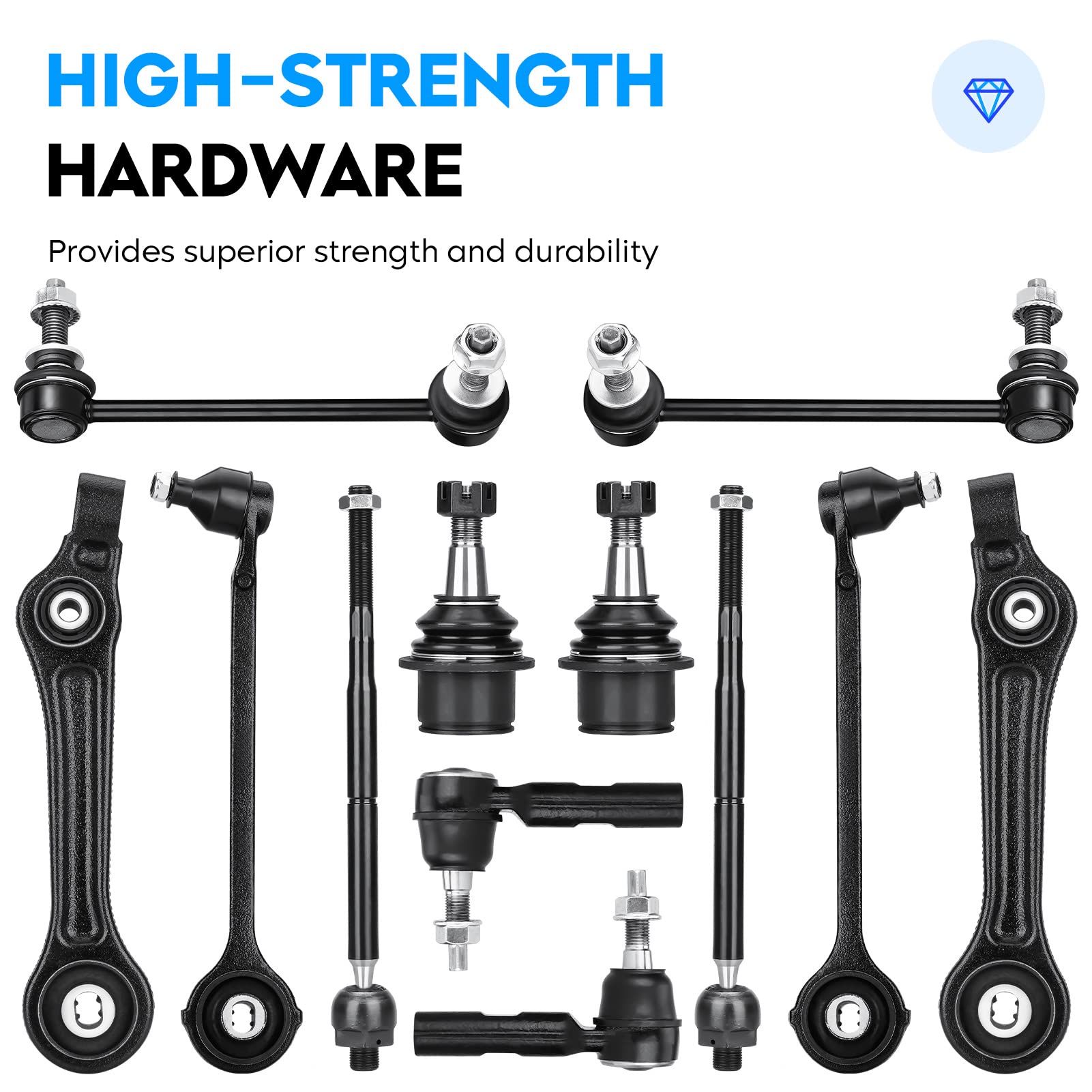 14PCS Front Control Arms with Ball Joints for Chrysler 300 Dodge ...