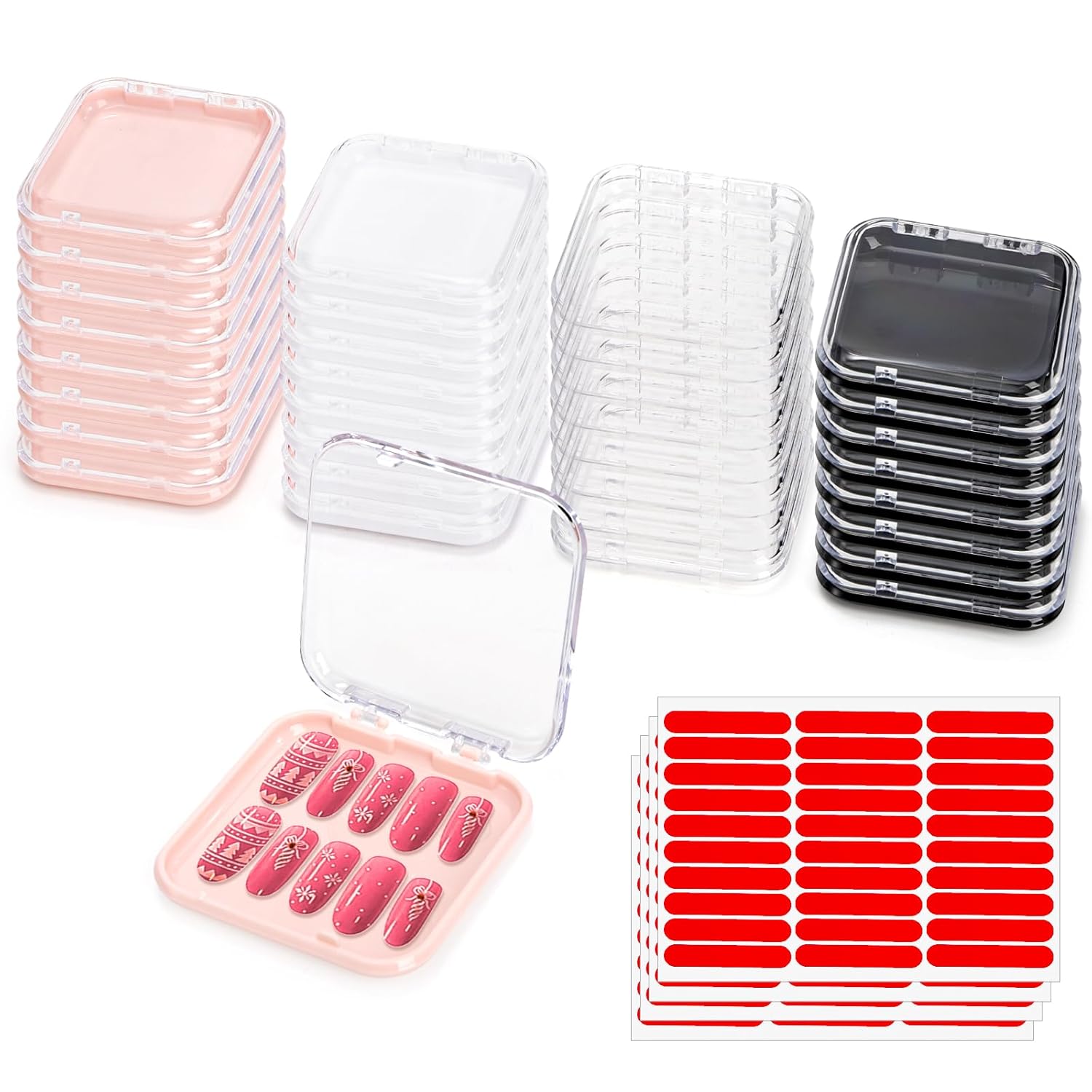 Amazon.com: Jucoan 32 Pack Press on Nails Boxes, 2.75 x 2.75 Inch Press ...