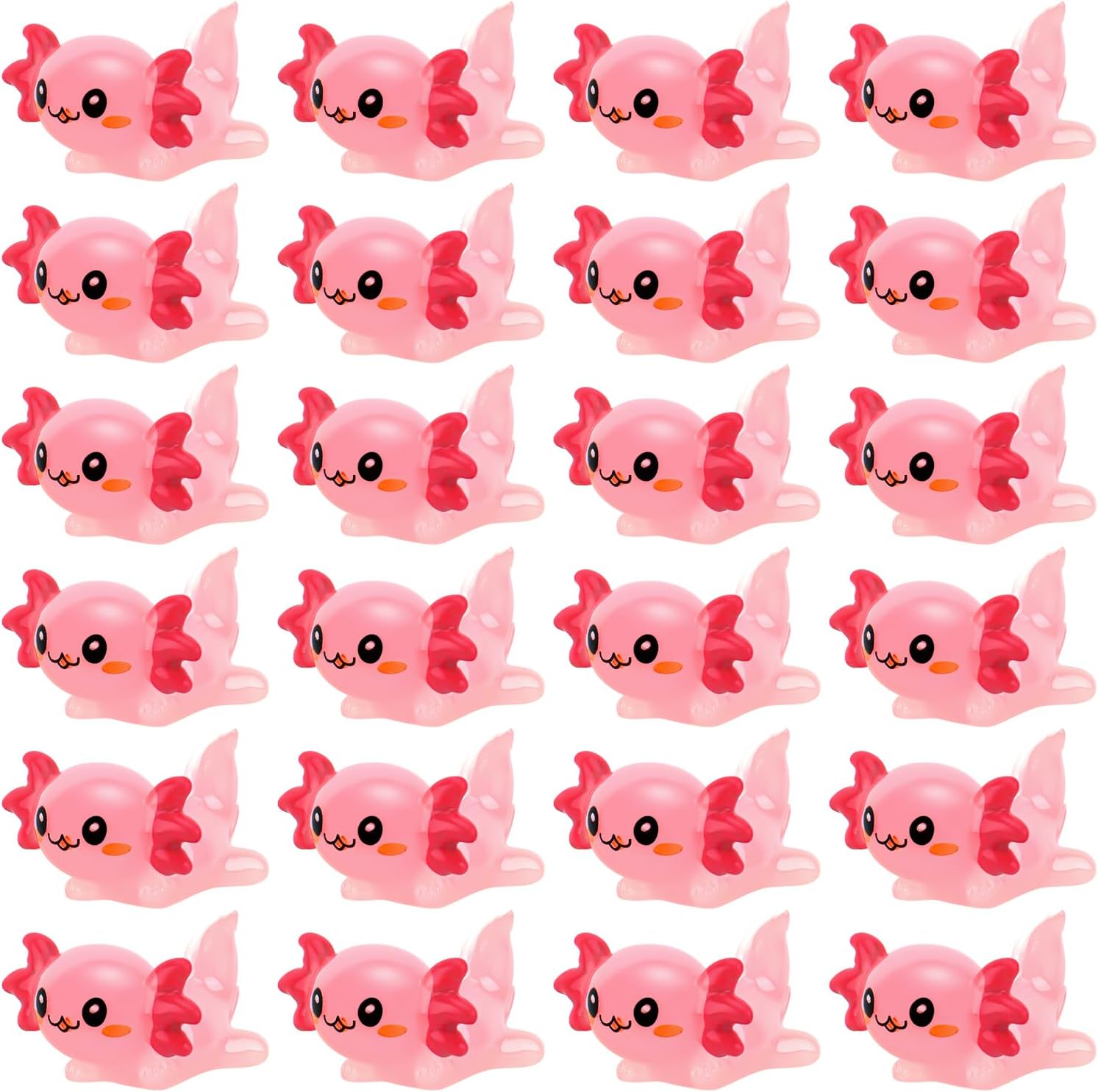 SAVITA 24pcs Mini Resin Axolotls, Cute Pink Mini Axolotl Figures Tiny ...