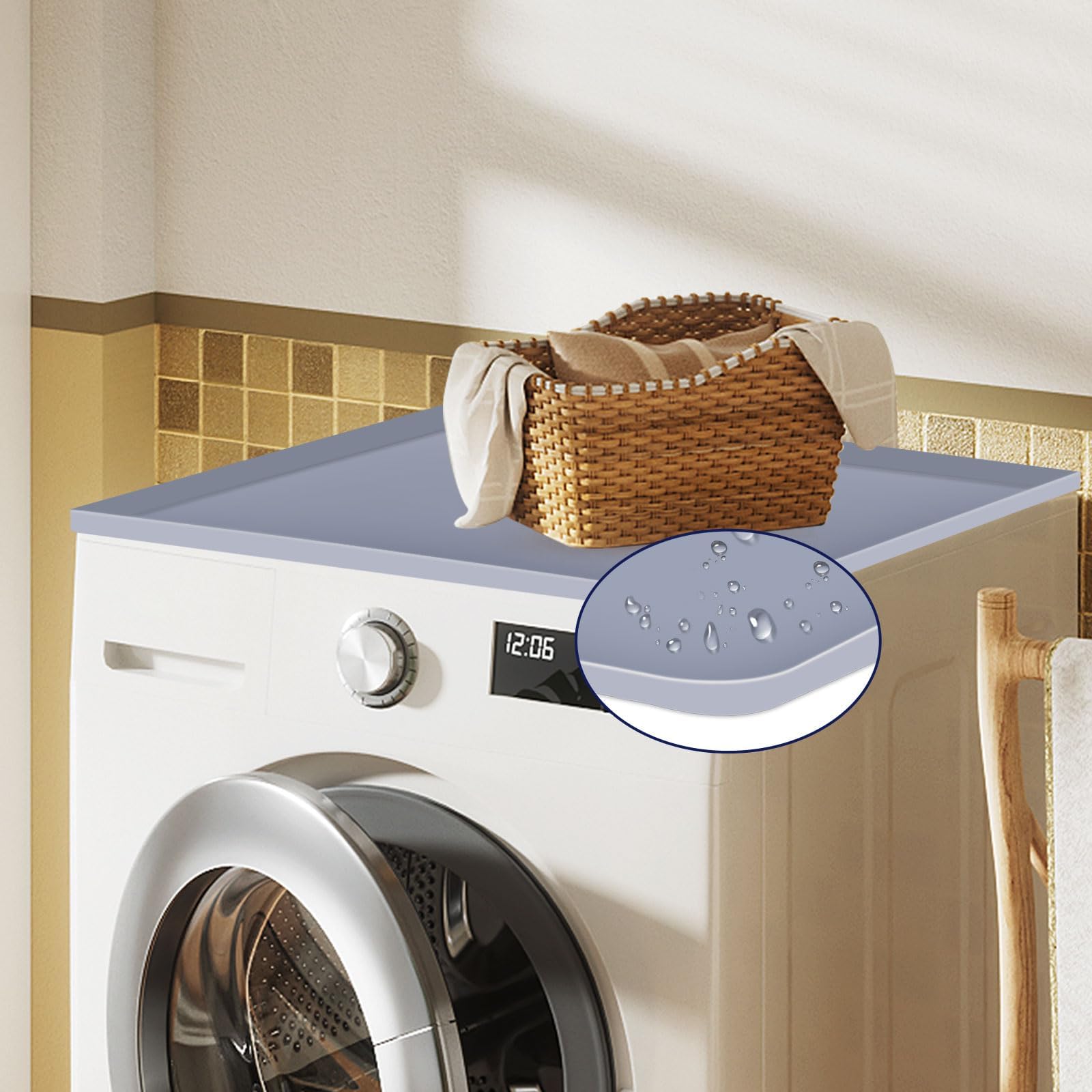 Amazon.com: AUMAYCO Washer and Dryer Top Protector Silicone Mat, Anti ...