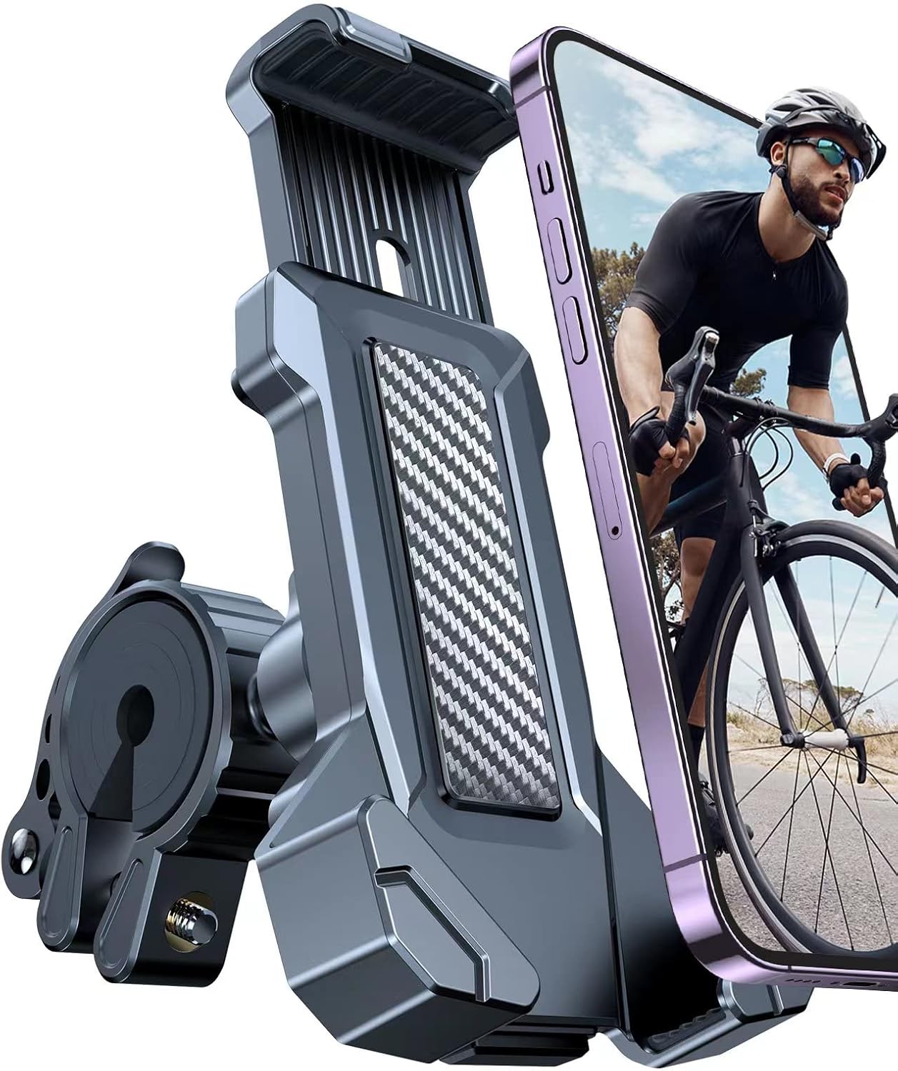 Amazon.com: Bovemanx Bike Phone Holder, [1s Open][Large Phone Snug-fit ...