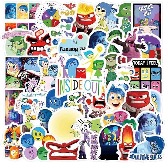 Amazon.com: 62Pcs Inside Out Stickers Pack,Cartoon Cute Aesthetic ...