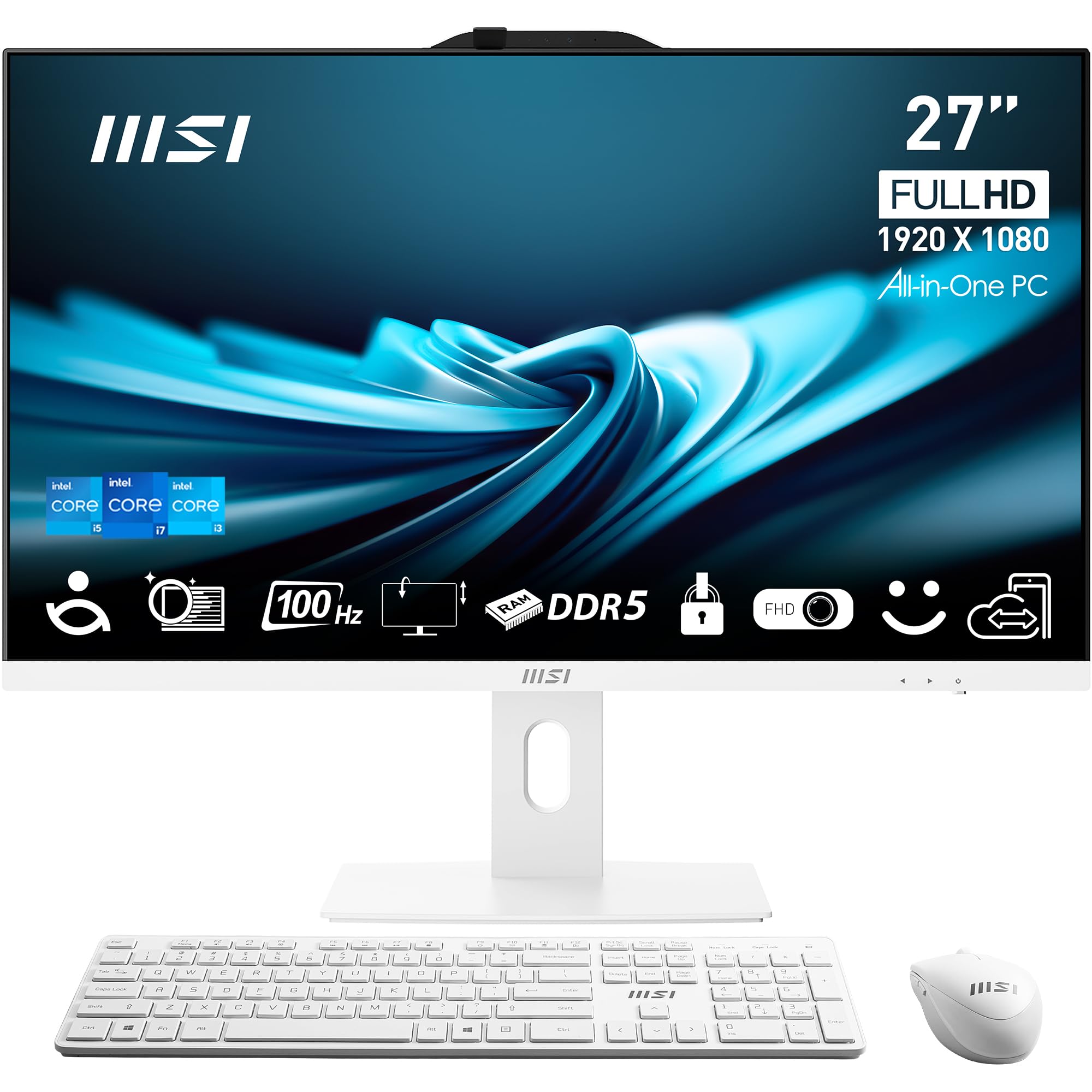 MSI PRO AP272P 14M-490AU 27" All in One Desktop PC, FHD, IPS, Intel ...