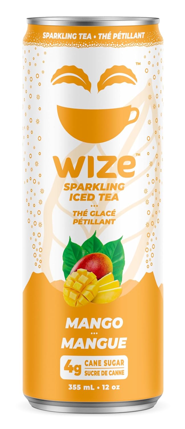 Amazon.com : Wize Sparkling Mango Iced Tea, Lightly Sweet - 4g Sugar ...