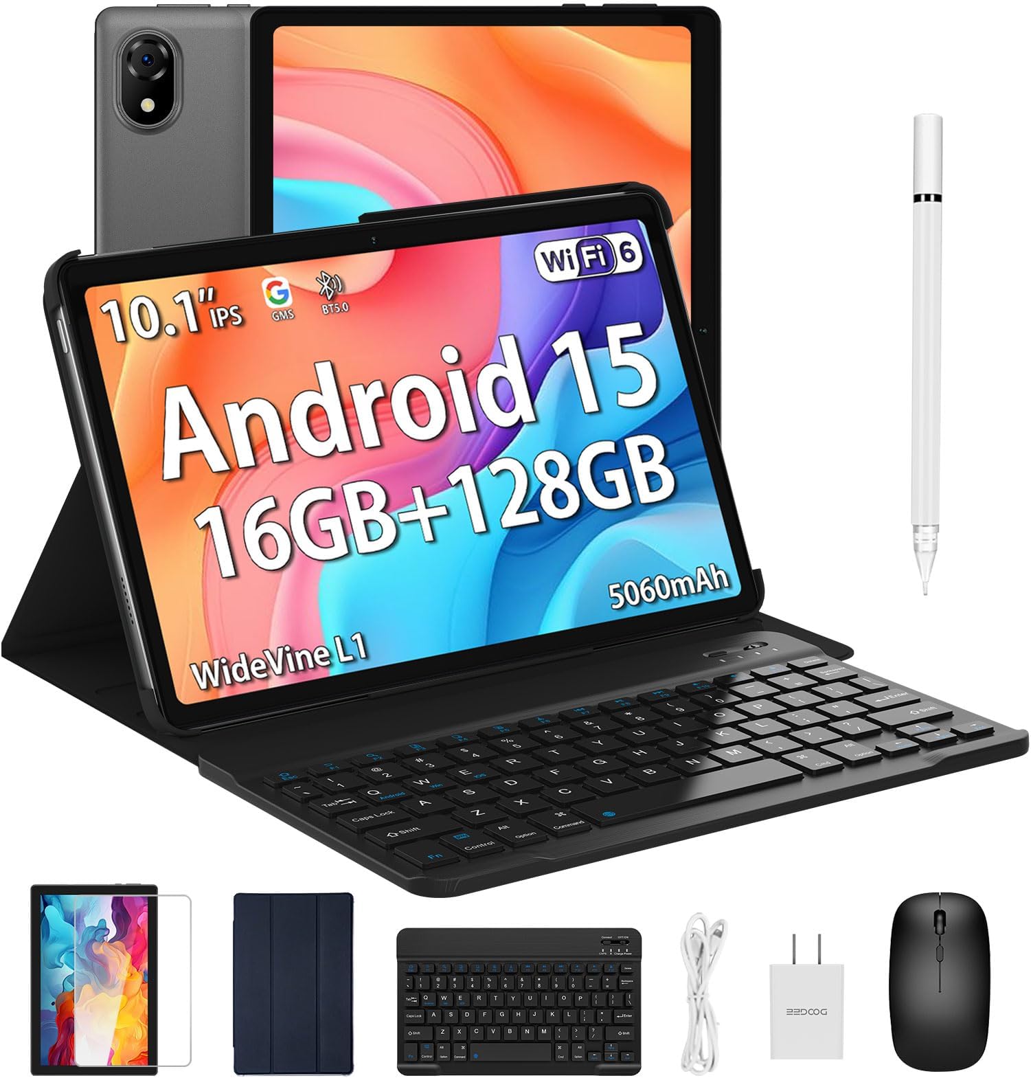 Amazon.co.jp: Tablet 2024 New Release, 2 in 1 Tablet, Android Tablet ...