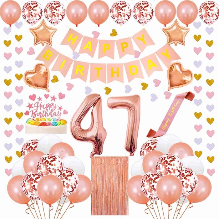 Buy Santonila 47th Birthday Decorations Kit-Happy Birthday Decorations ...