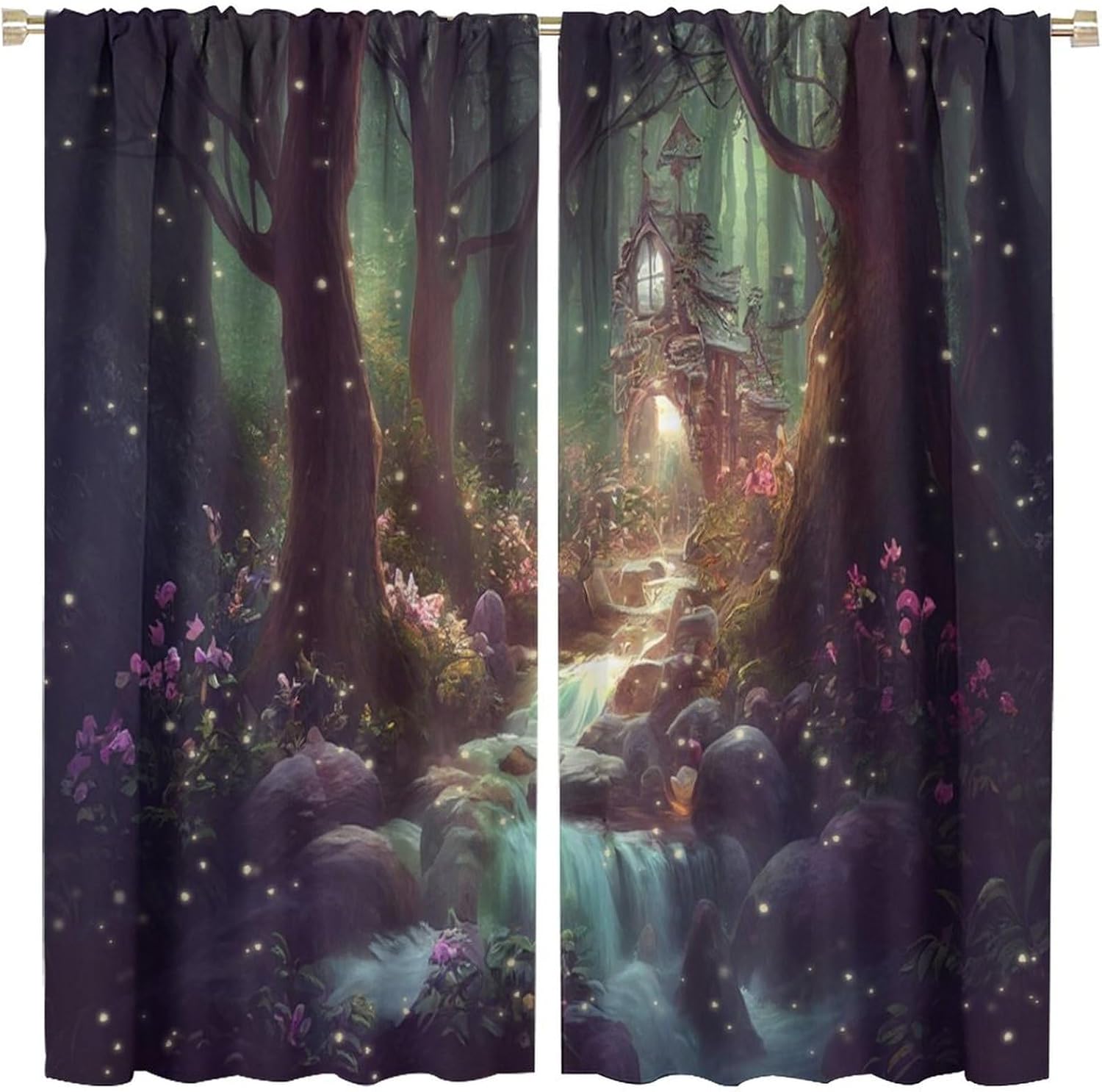 Amazon.com: Fantasy Forest Curtains, Vintage Mystic Fairy Tale Wood ...