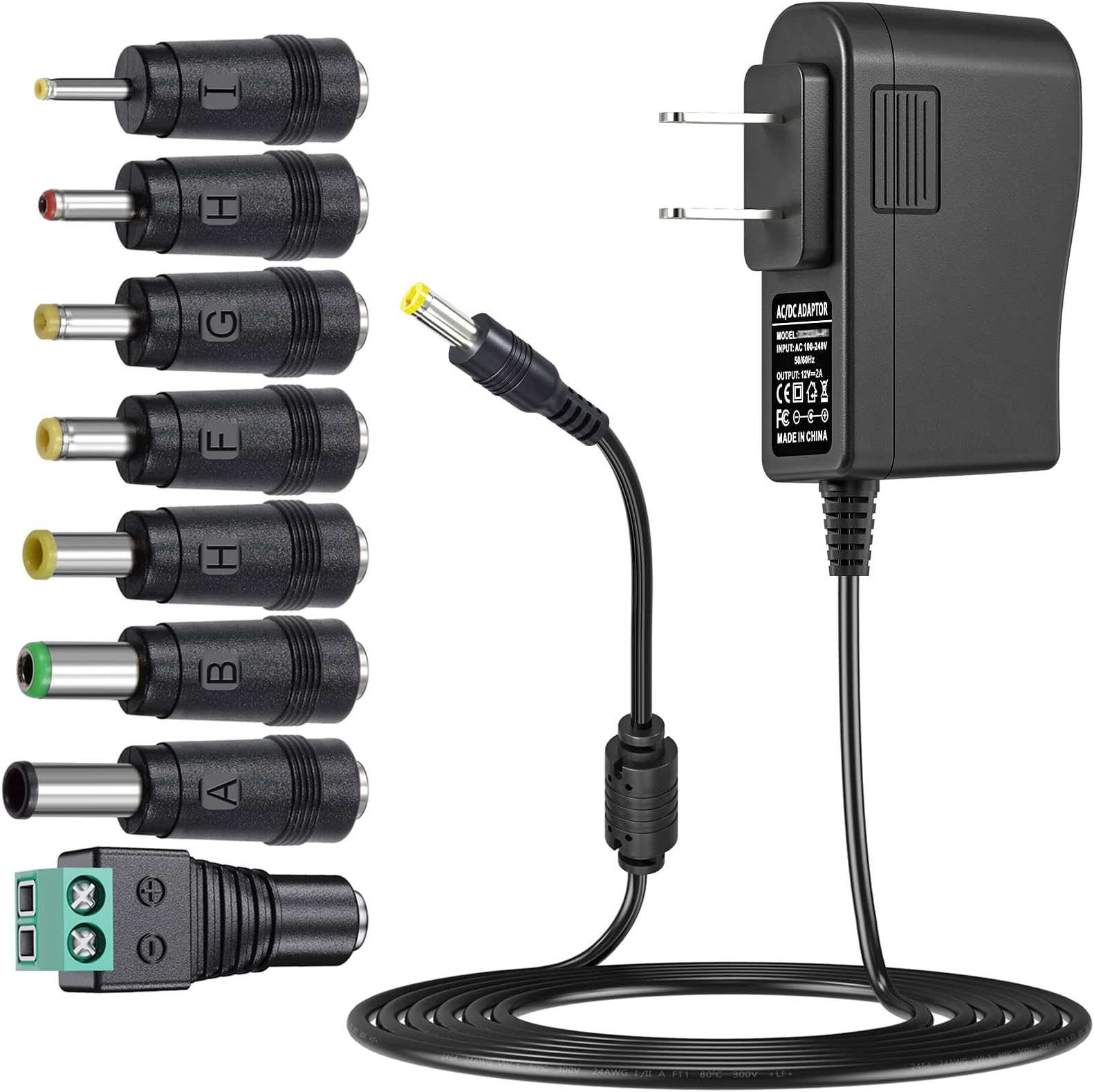 Amazon.com: SoulBay 12V 2A Power Supply Regulated 12 Volt DC Power ...