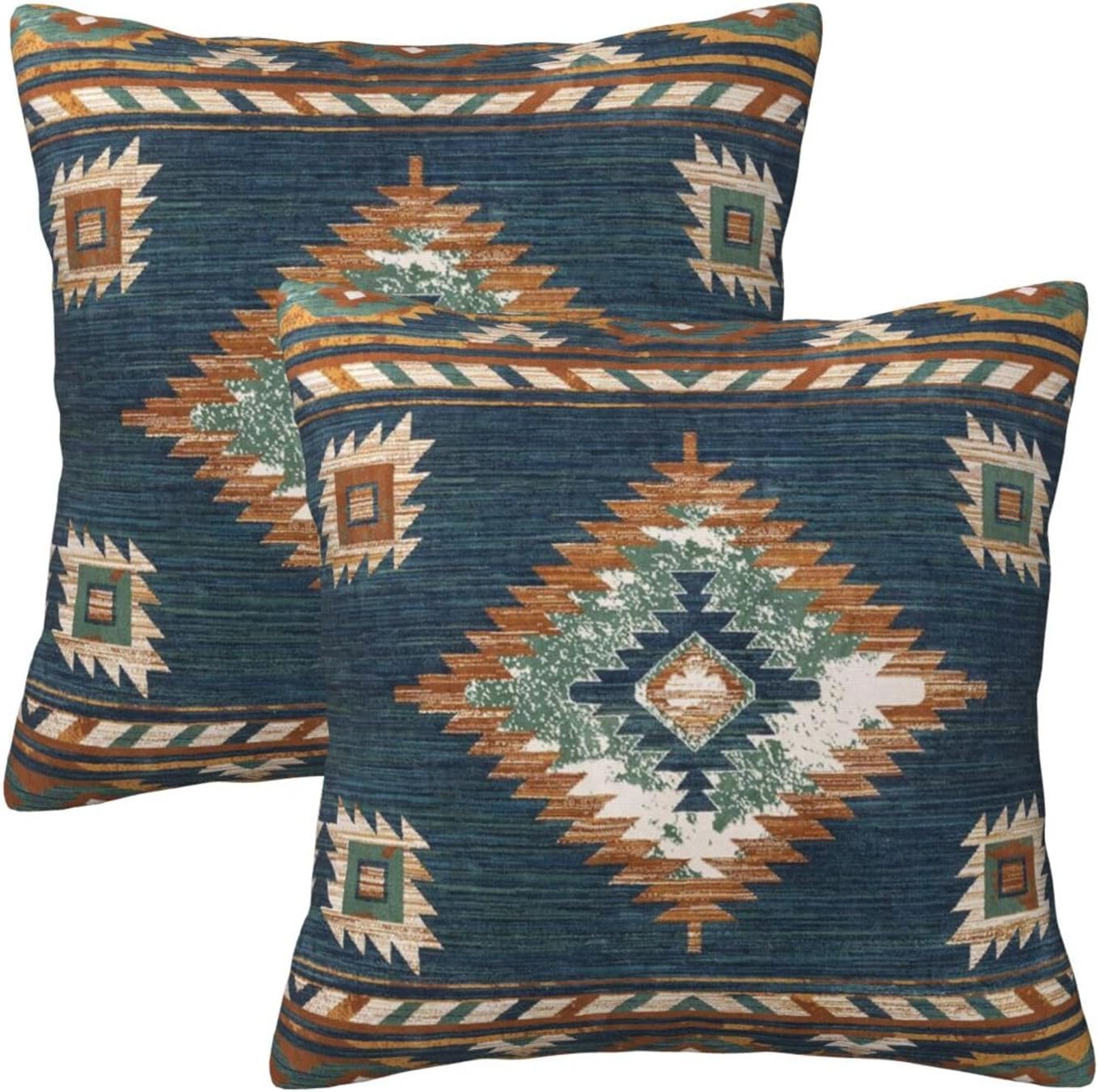 Amazon.com: Western Native American Blue Pillow Covers 18x18 Set of 2 ...