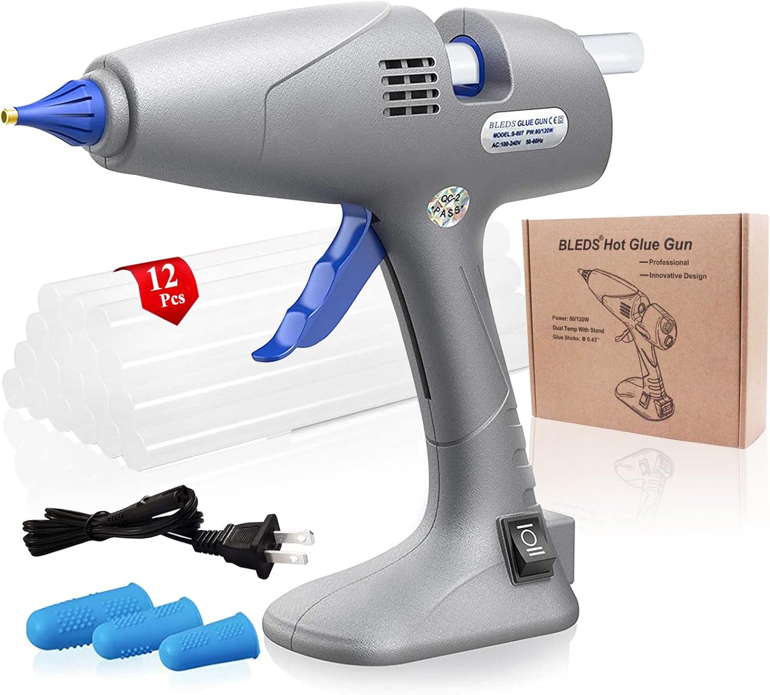 Amazon.com: Hot Glue Gun, BLEDS Full-Size Glue Gun 80 & 120W, Stand-Up ...