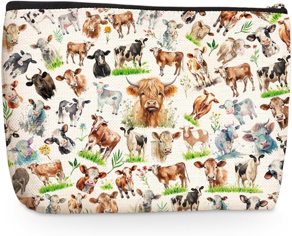 Amazon.com: Cow Gifts Western Makeup Bag Cow Print Stuff Cow Gifts for ...
