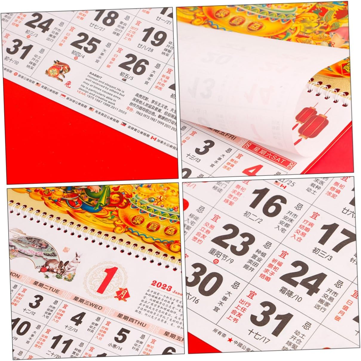 LALAFINA 6 Pcs 2023 Wall Calendar 2023 Chinese New Year Calendar ...