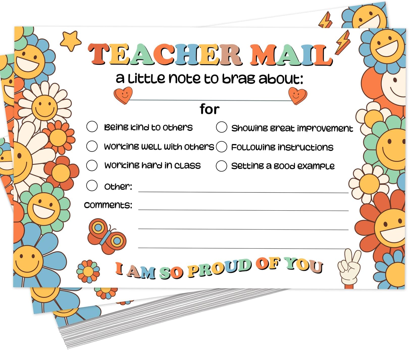 Amazon.com : Groovy Teacher Mail Incentives Cards for Elementary ...