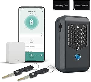 TenixLox Smart Fingerprint Key Lock Box Outdoor,Password/Swipe/Key/APP ...